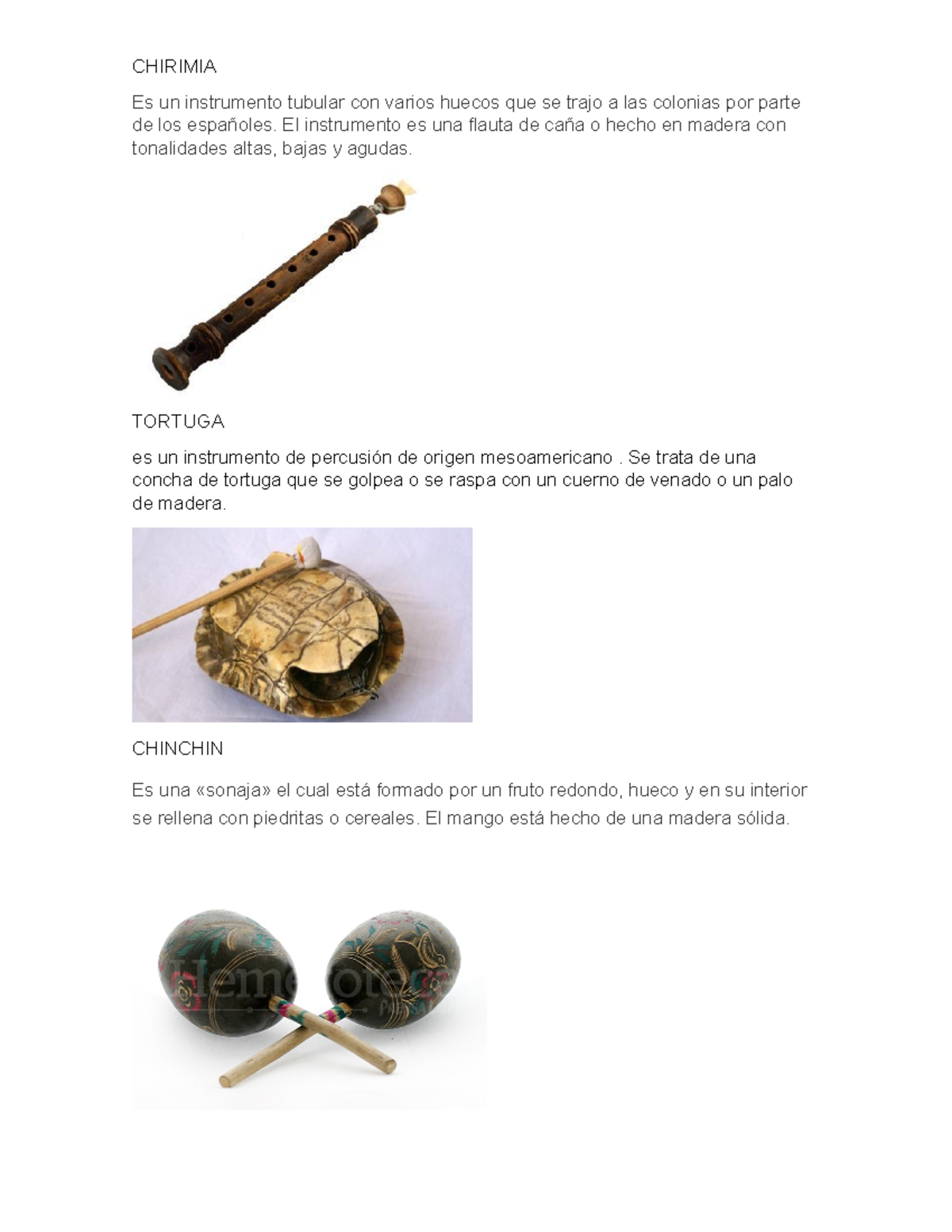 historia de guatemala - CHIRIMIA Es un instrumento tubular con varios ...