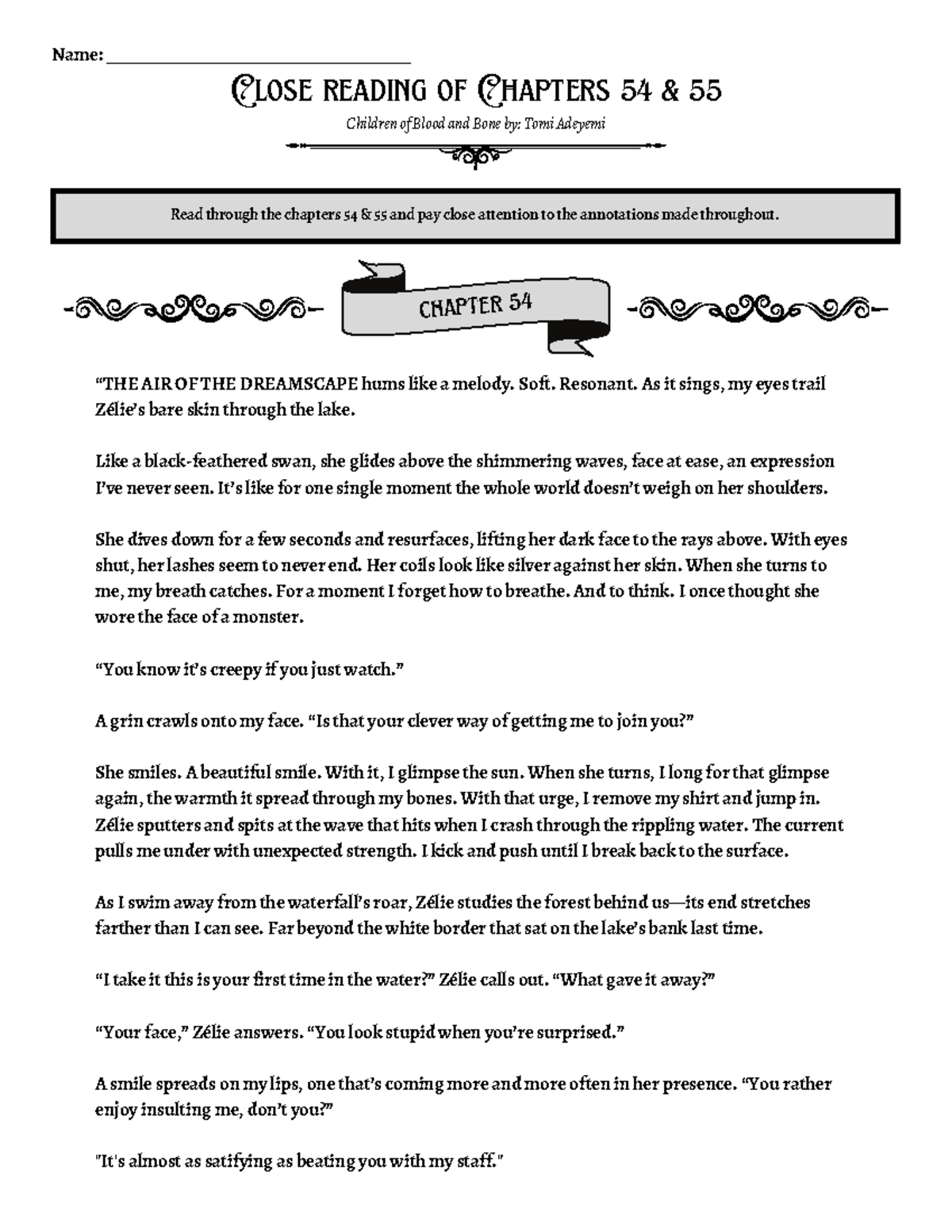 CBB Close Read (Chapters 54 & 55) - “THE AIR OF THE DREAMSCAPE hums ...