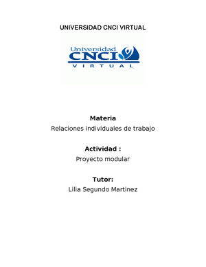 Relaciones colectivas de trabajo Actividad 2 - Universidad CNCI virtual ACTIVIDAD 2 Materia ...