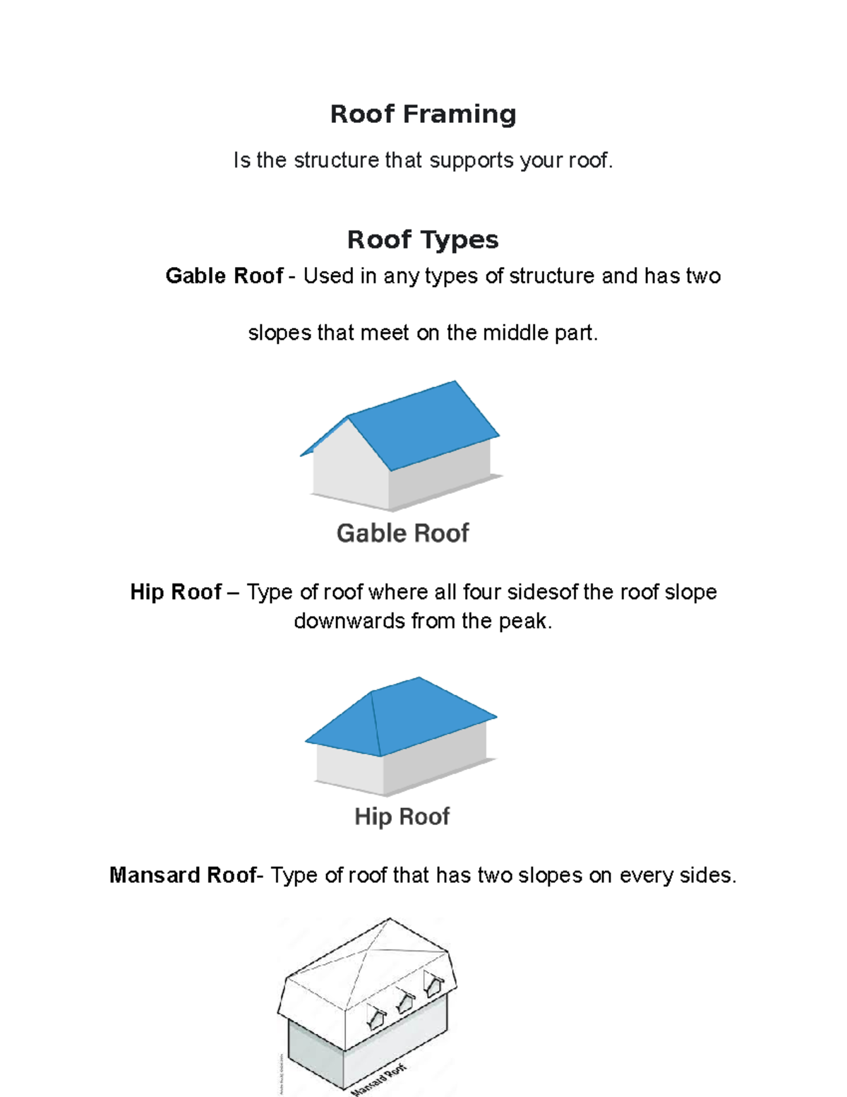 Lesson 6 (Roof Framing) - Roof Framing Is the structure that supports ...
