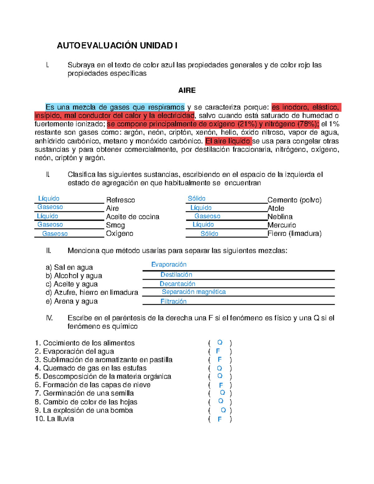 Tarea 1 Unidad I Tarea Realizada - AUTOEVALUACIÓN UNIDAD I I. Subraya ...