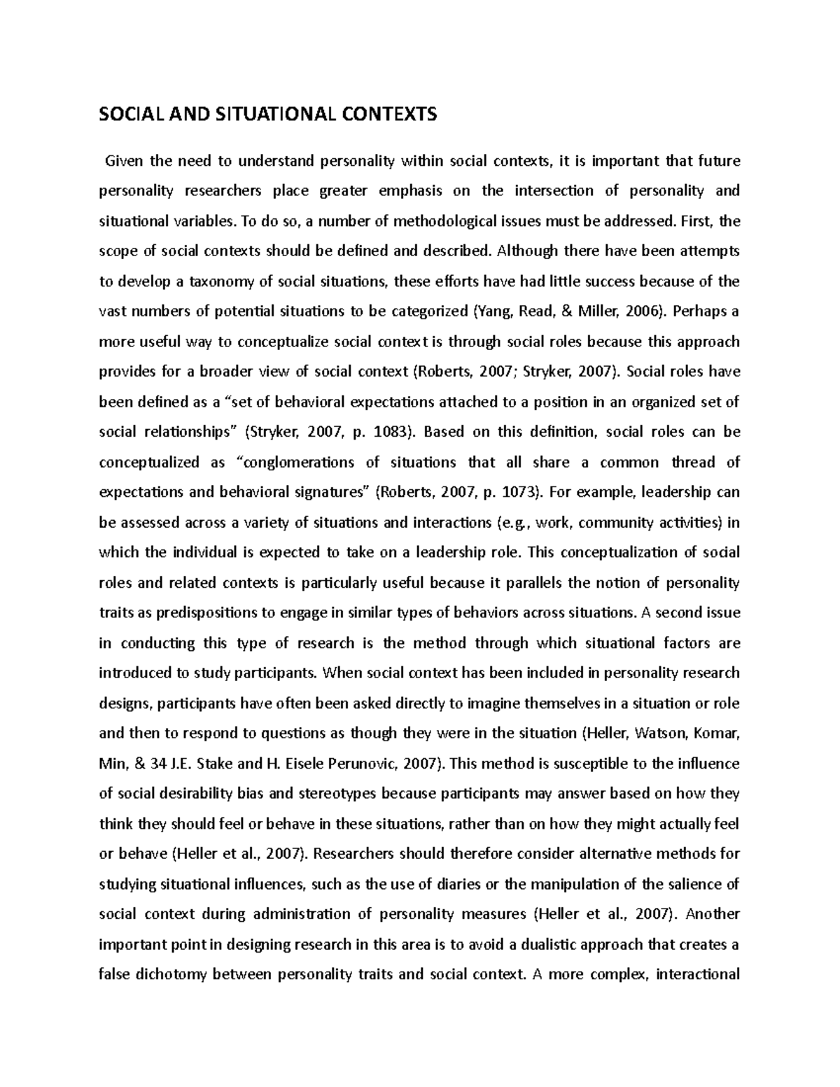 Social AND Situational Contexts - SOCIAL AND SITUATIONAL CONTEXTS Given ...