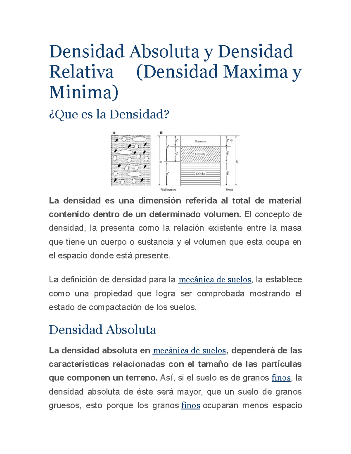 Densidad Absoluta y Densidad Relativa - Densidad Absoluta y Densidad ...