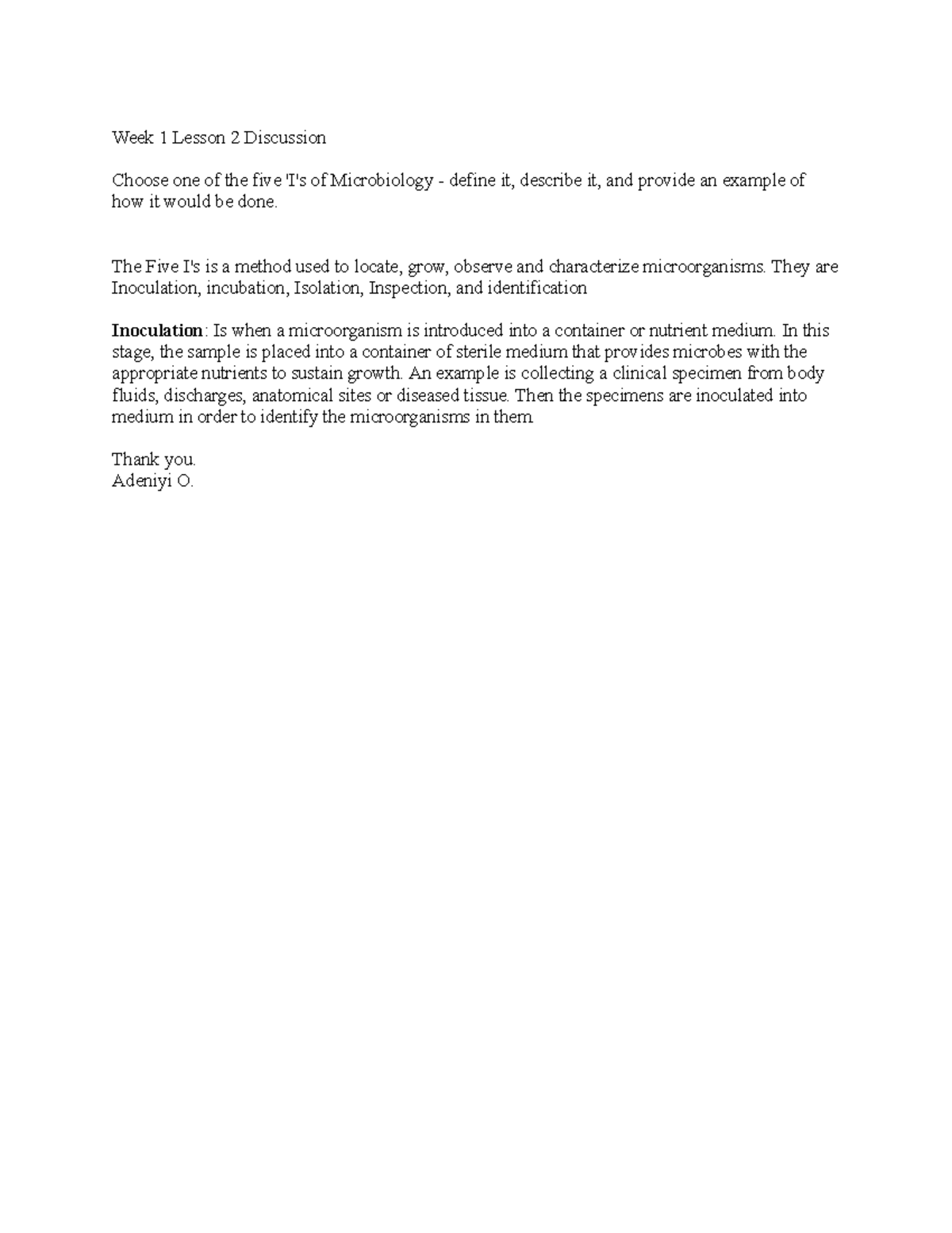 Week 1 Lesson 2 Discussion - Week 1 Lesson 2 Discussion Choose one of ...