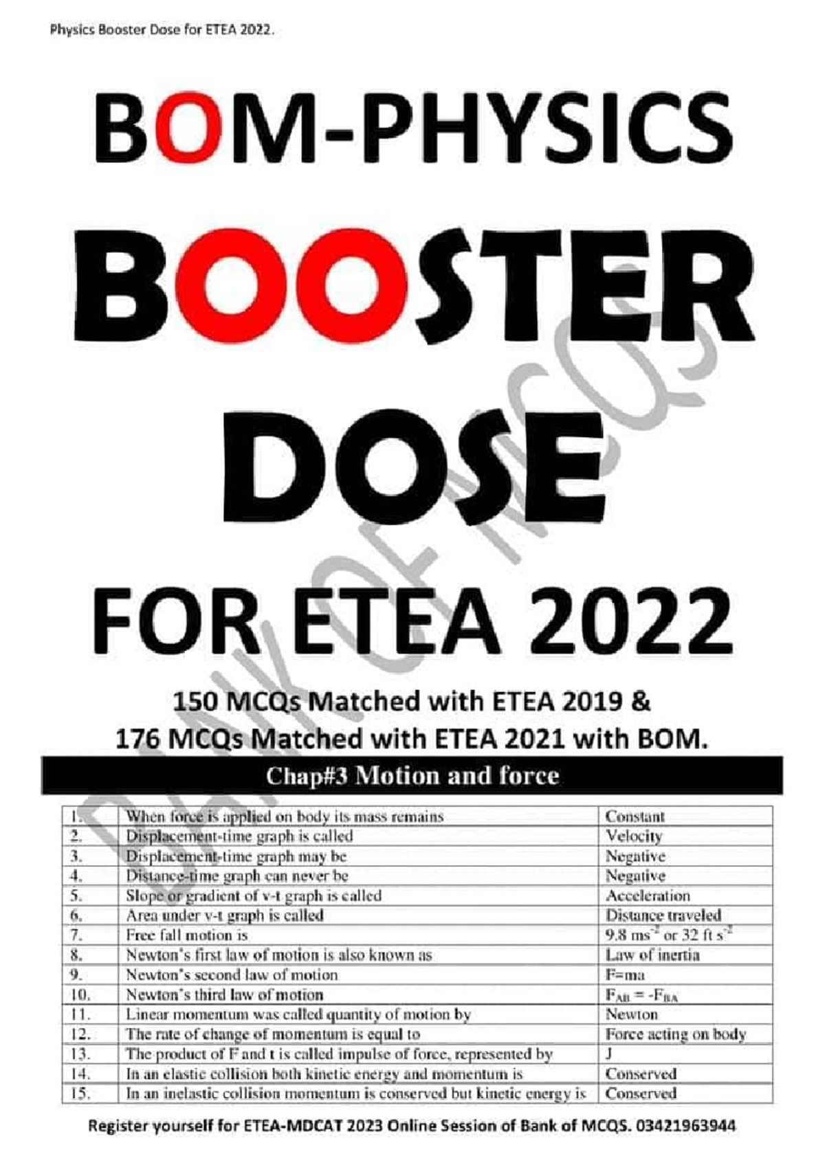 BOM Physics Booster - Physics (alevel) - Studocu