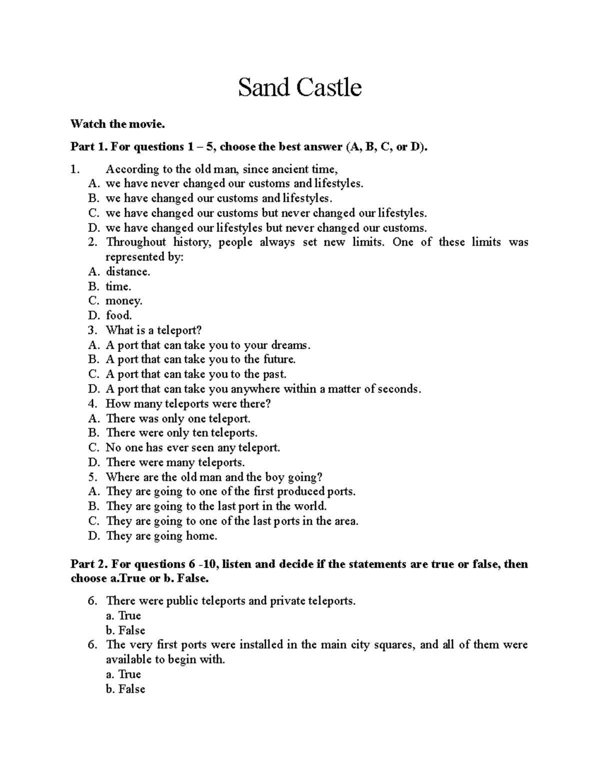 Sand-Castle-Tasks - Sand-Castle-Tasks listening story listening ...