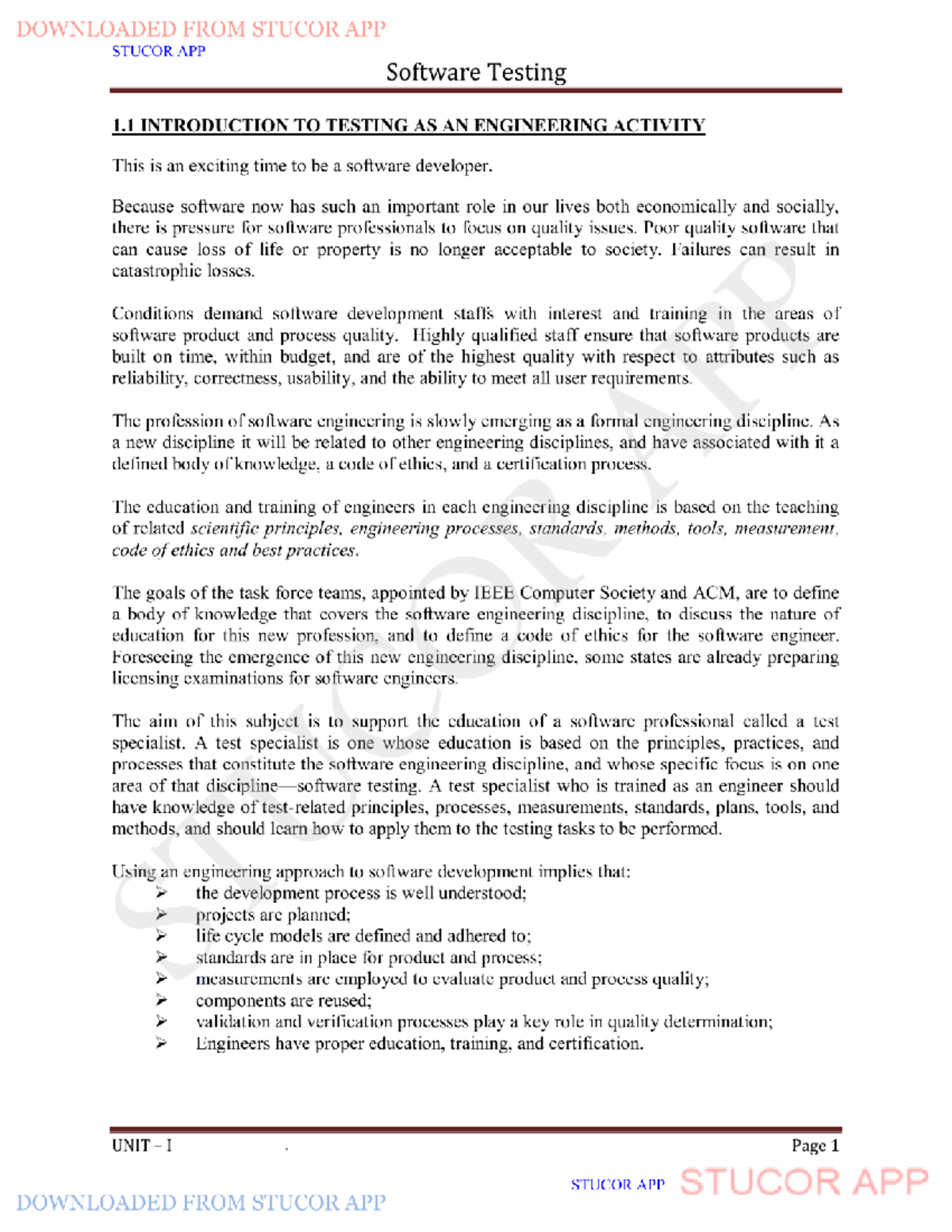 Software testing notes - Softwar e Testing UNIT – I. Page 4 Testing is ...