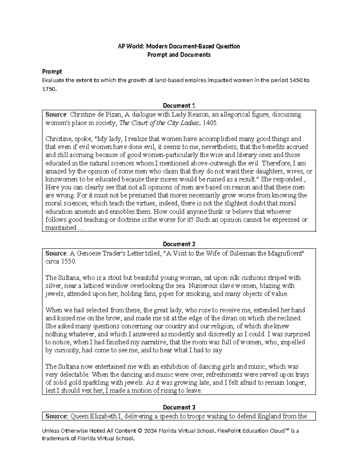 Dbq m3 - DBQQQQQQQQQQQQ - AP World: Modern Document-Based Question ...