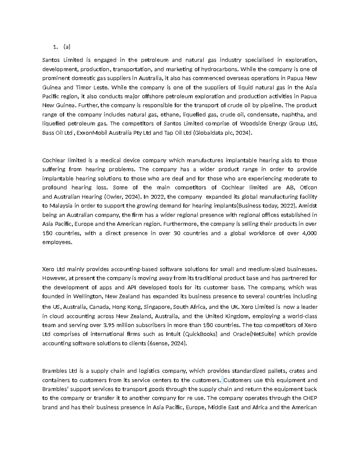 HI5002 finance for bussiness assignment Answers - 1. (a) Santos Limited ...