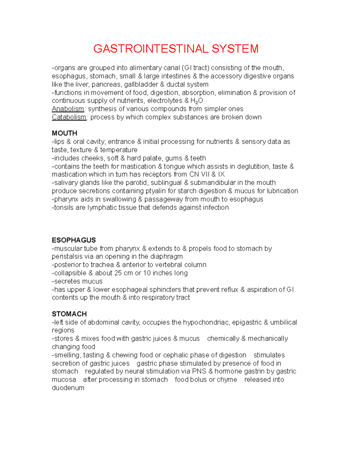 MS GIT - GIT - GASTROINTESTINAL SYSTEM -organs are grouped into ...