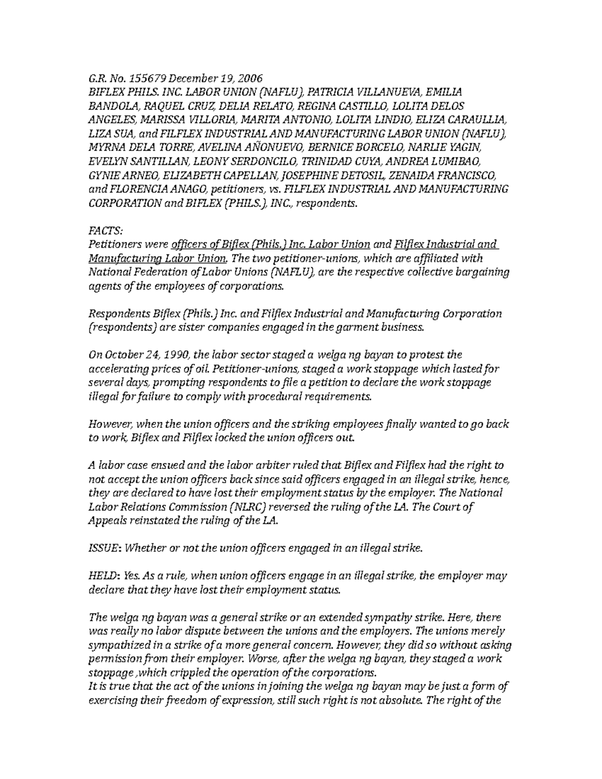 Biflex Phils. v. Filflex Industrial & Manufacturing Corp., Dec. 19 ...