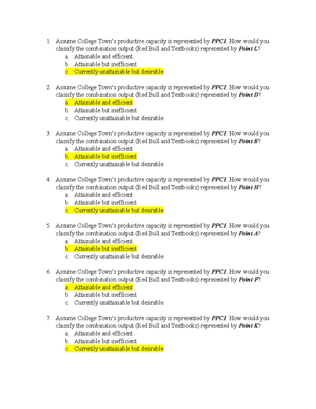 ECO - Ch 1 Practice Exercises - Assume College Town’s productive ...