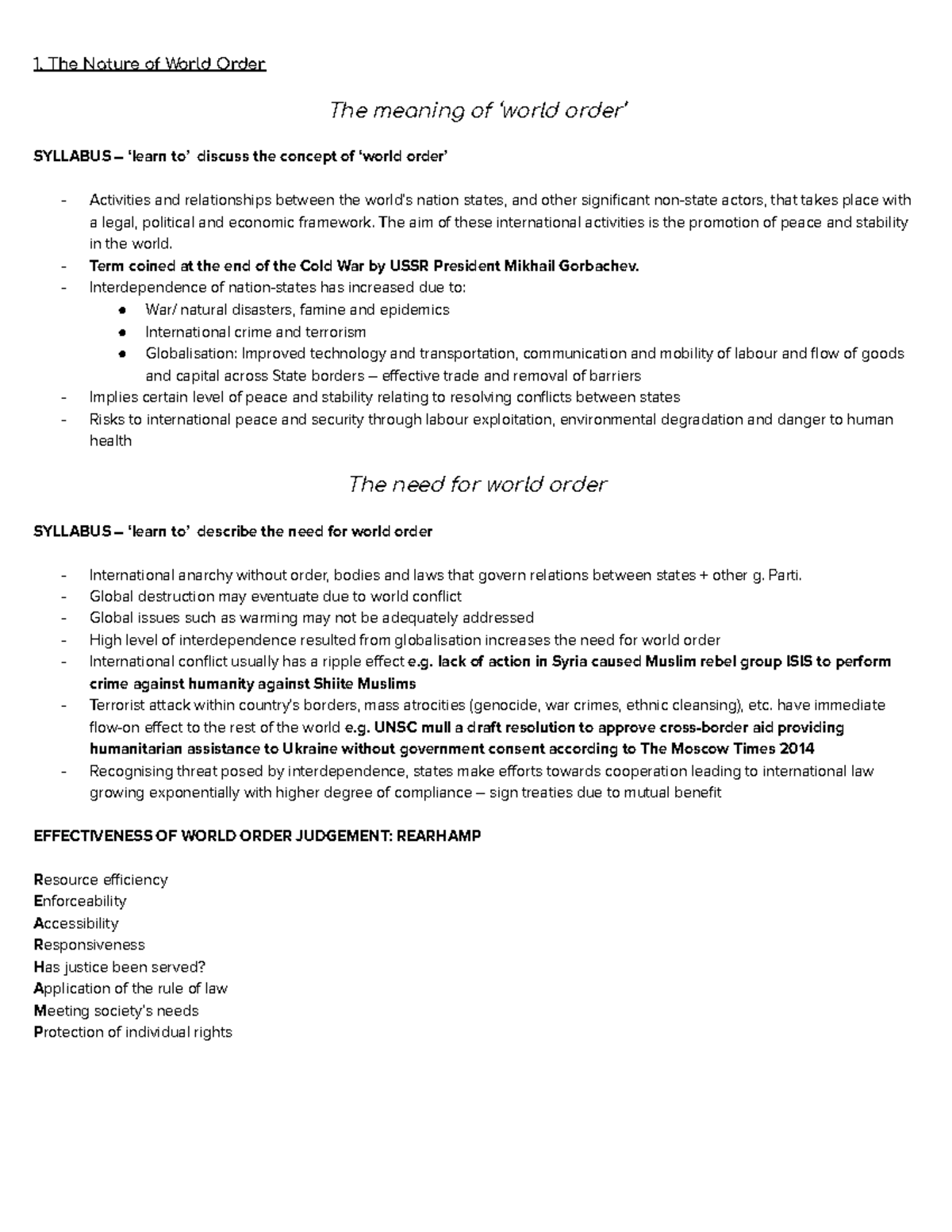 Untitled document-6 - HSC Legal Studies 2022 World Order notes ...