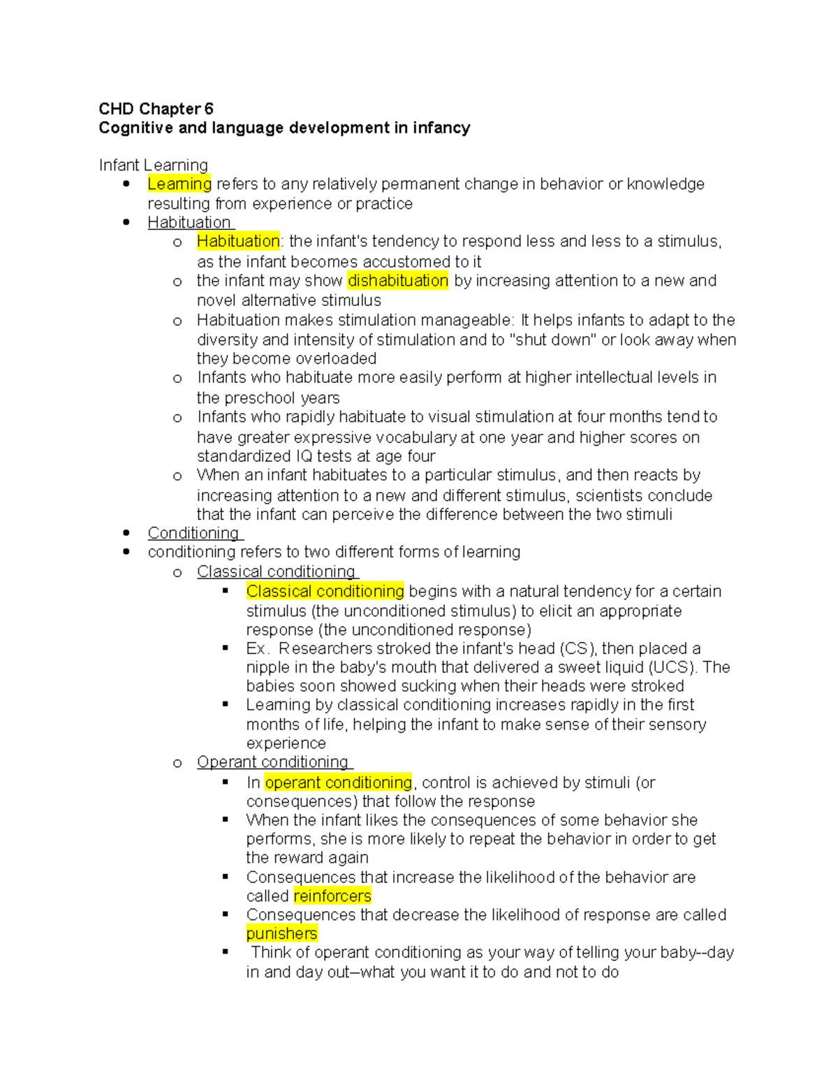 CHD Chapter 6 - Lecture notes chap 6 - CHD Chapter 6 Cognitive and ...