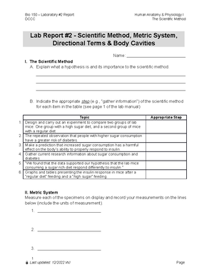 BIO 150 Lab 2 Manual - Lab - DCCC Lab #2 – The Scientific Method ...