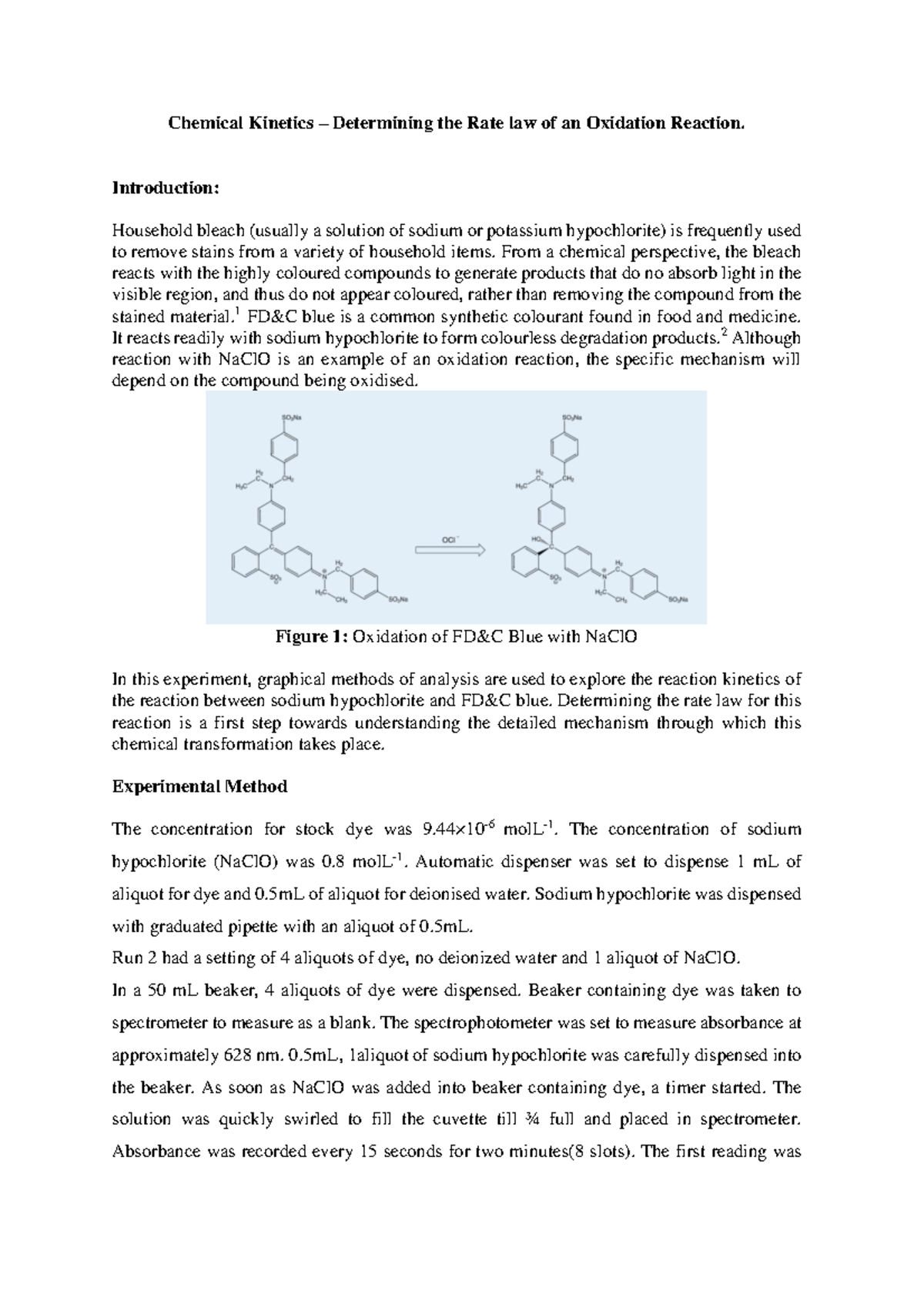 Chem110lab4 - lab4 - Chemistry of the Living World - AucklandUni - Studocu