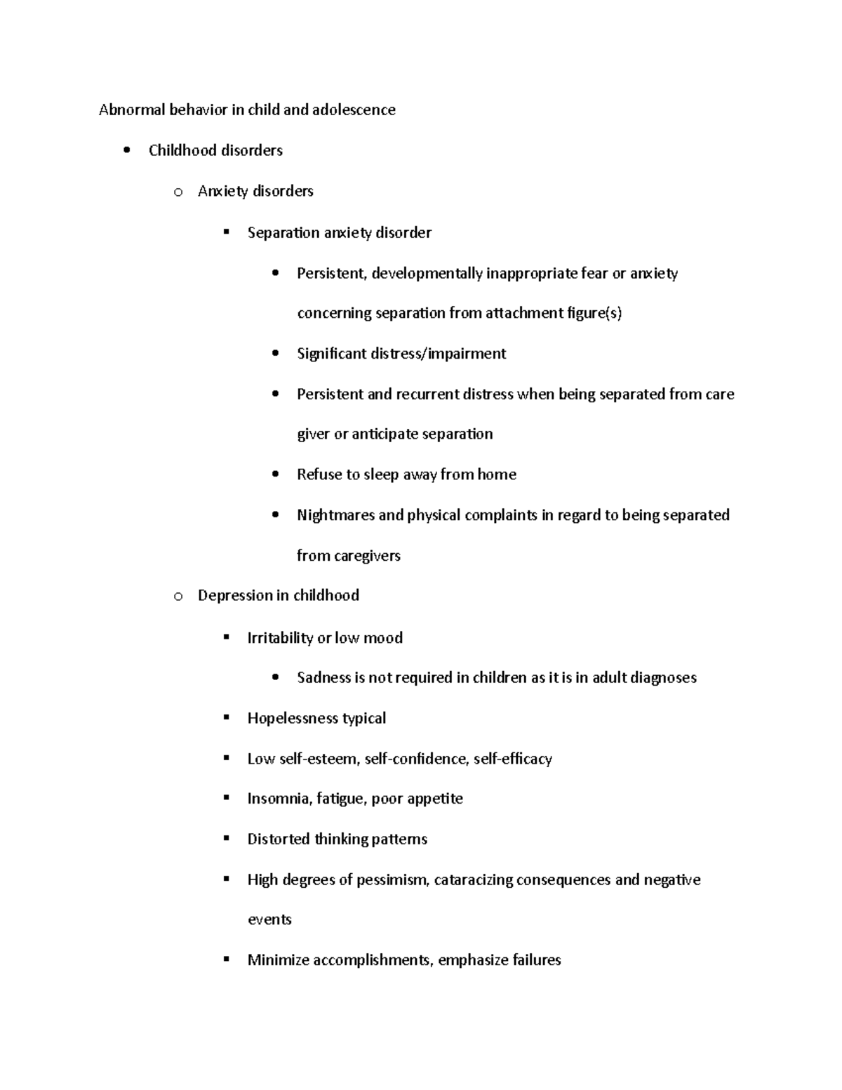 Abnormal behavior in child and adolescence - Letter at a time Sometimes ...