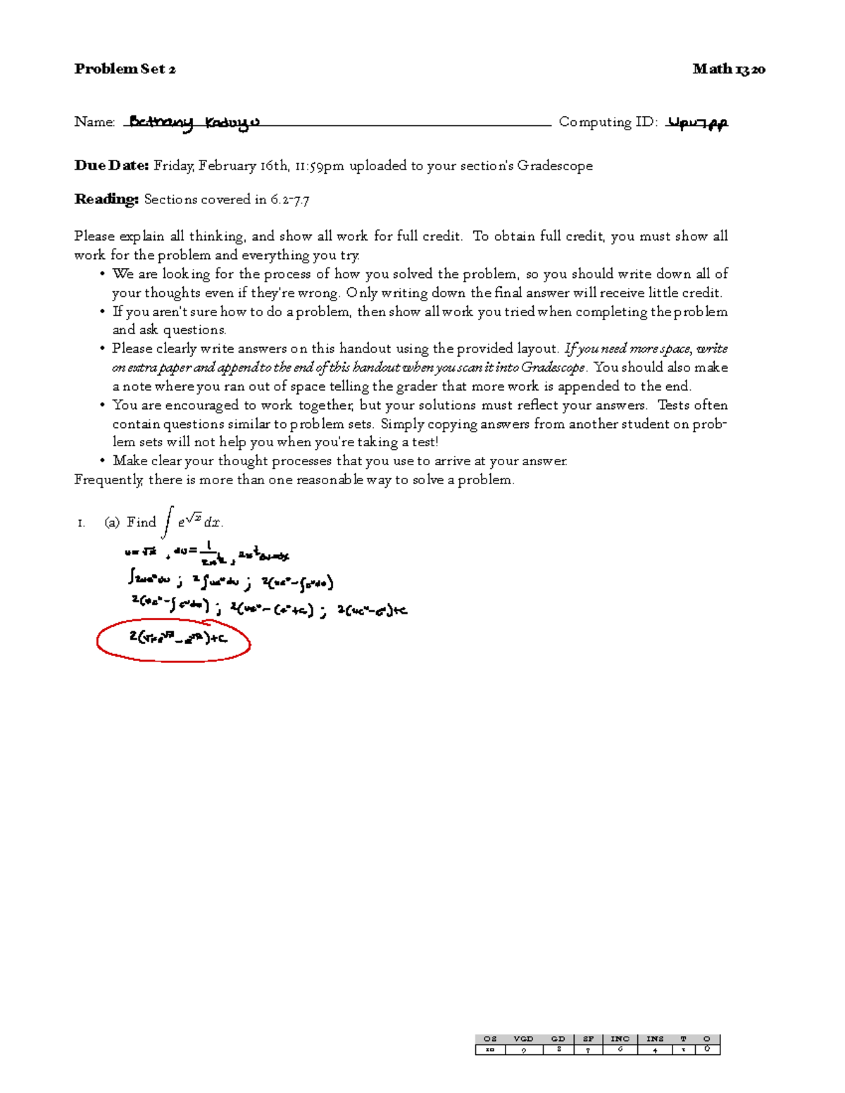 P Set2 S24-1 - pset - Problem Set 2 Math 1320 Name: Computing ID: Due ...