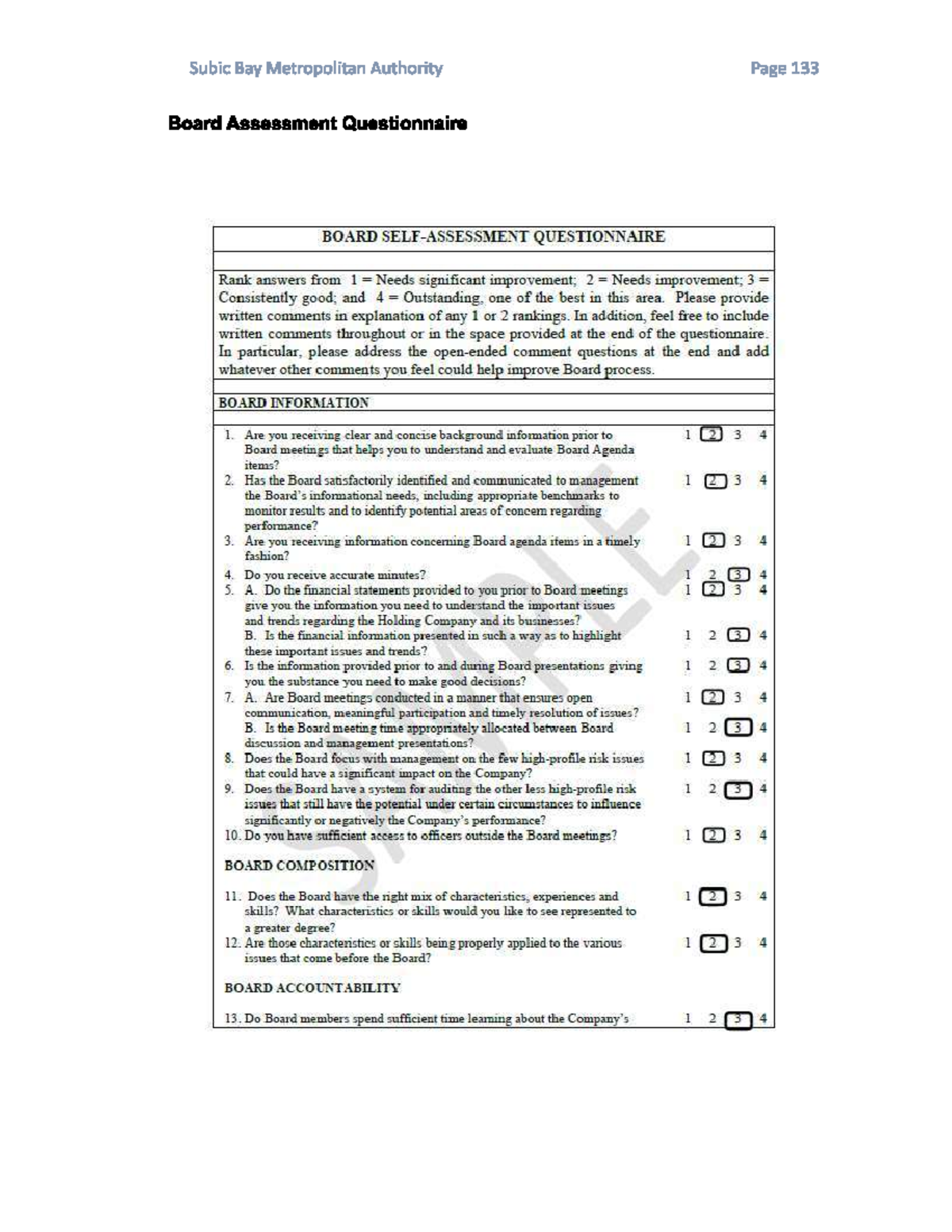 Board Assessment Tool - Subic Bay Metropolitan Authority Page 133 Board ...