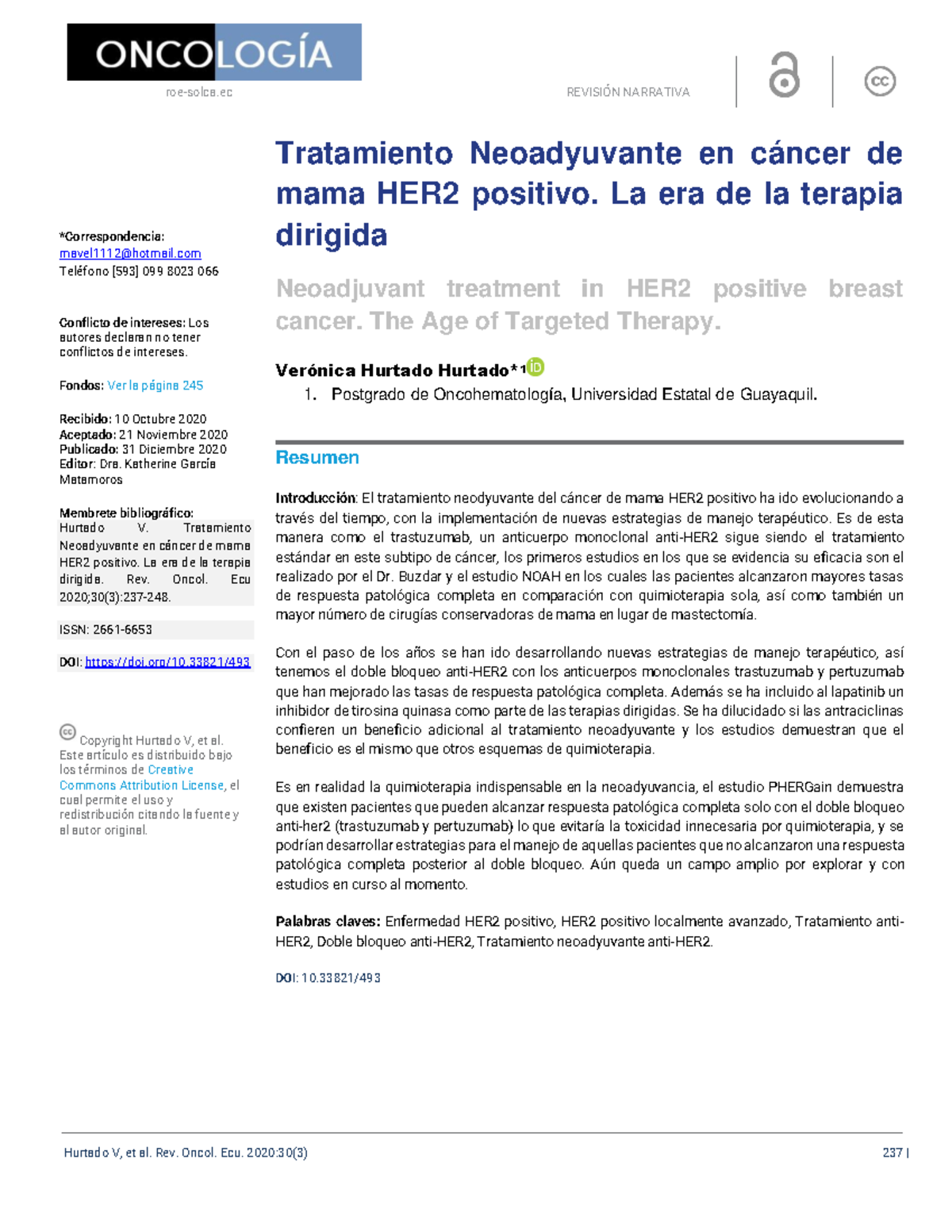 Tratamiento Neoadyuvante en cáncer de mama HER2 positivo. La era de la ...