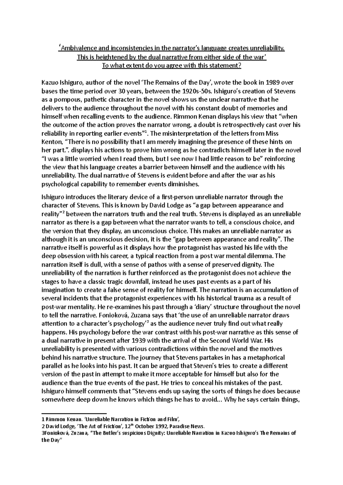 Draft 3-2 - ‘Ambivalence and inconsistencies in the narrator’s language ...