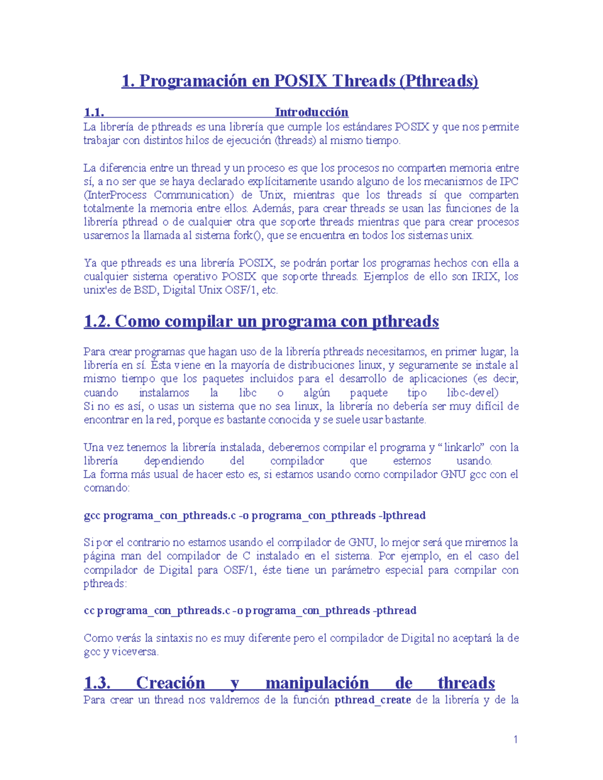 Tutorial Pthreads - 1. Programación en POSIX Threads (Pthreads) 1 ...