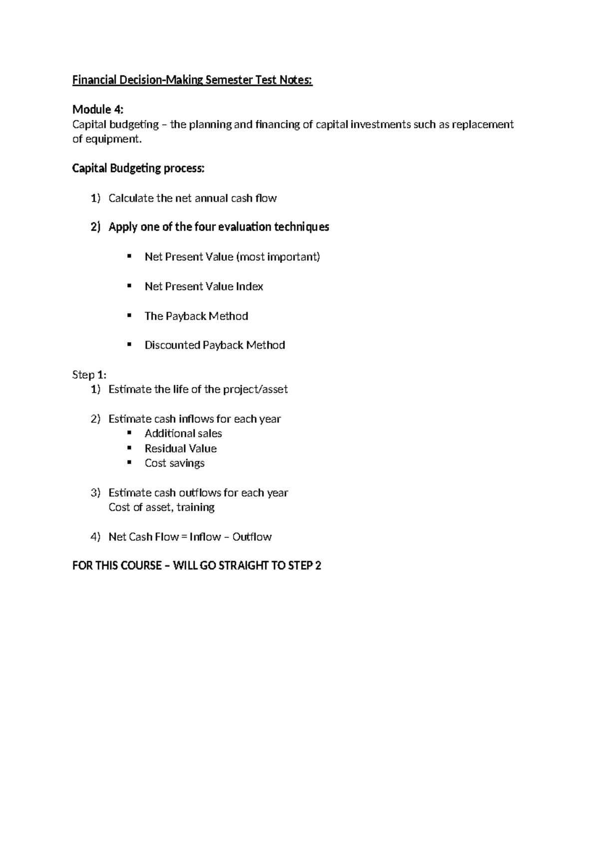 Financial Decision - Introductory Unit - Financial Decision-Making ...