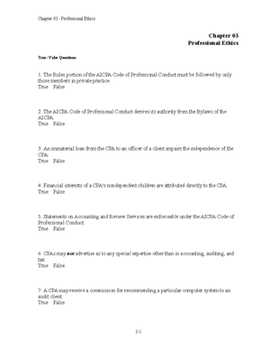 Chapter-03-AUDITING - Chapter 3 Multiple-Choice Questions Auditing standards require that the ...