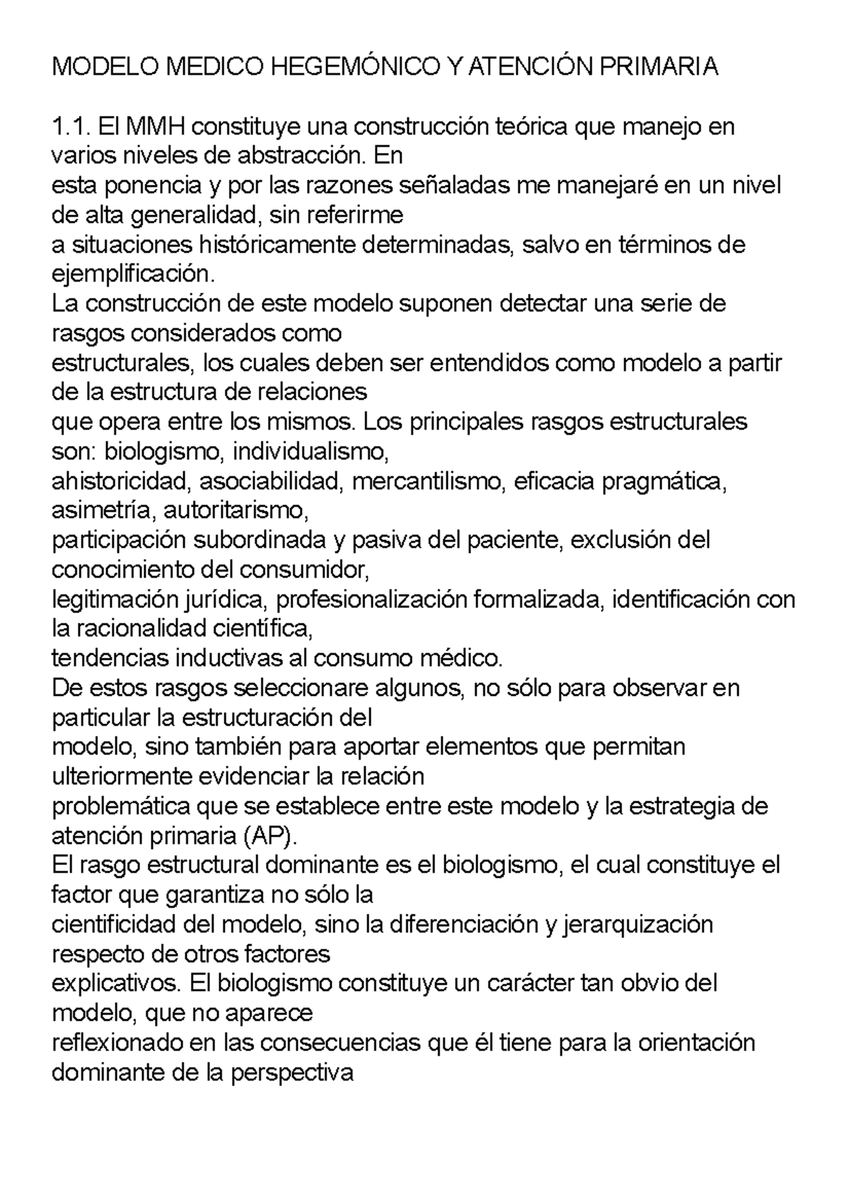 Modelo Medico Hegemónico Y Atención Primaria Antropol - MODELO MEDICO ...