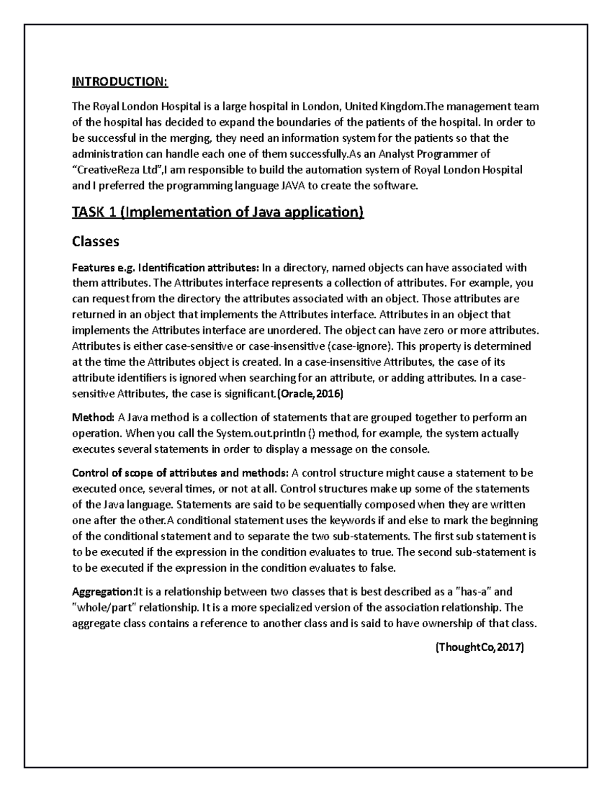 Java Assign 2 Introduction To Programming Introduction The Royal London Hospital Is A Large