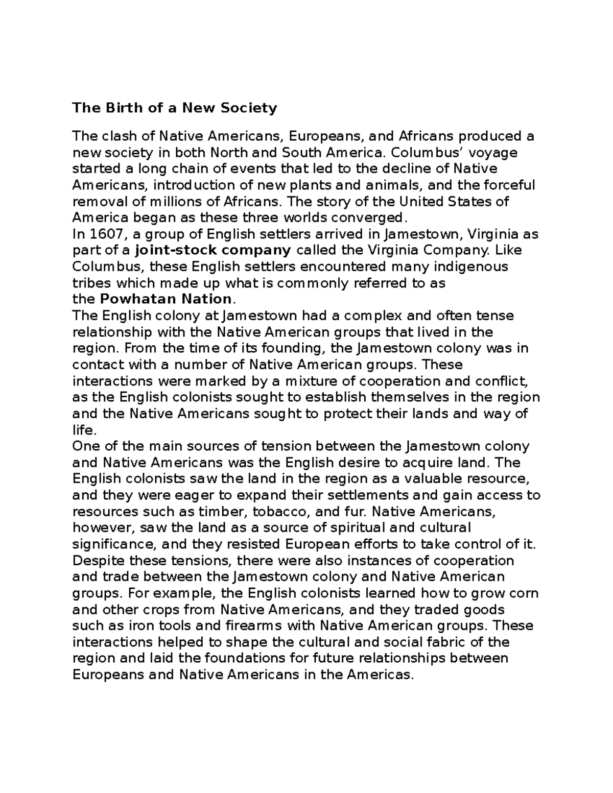 1.6 Cultural Interactions Between Europeans, Native Americans, and ...