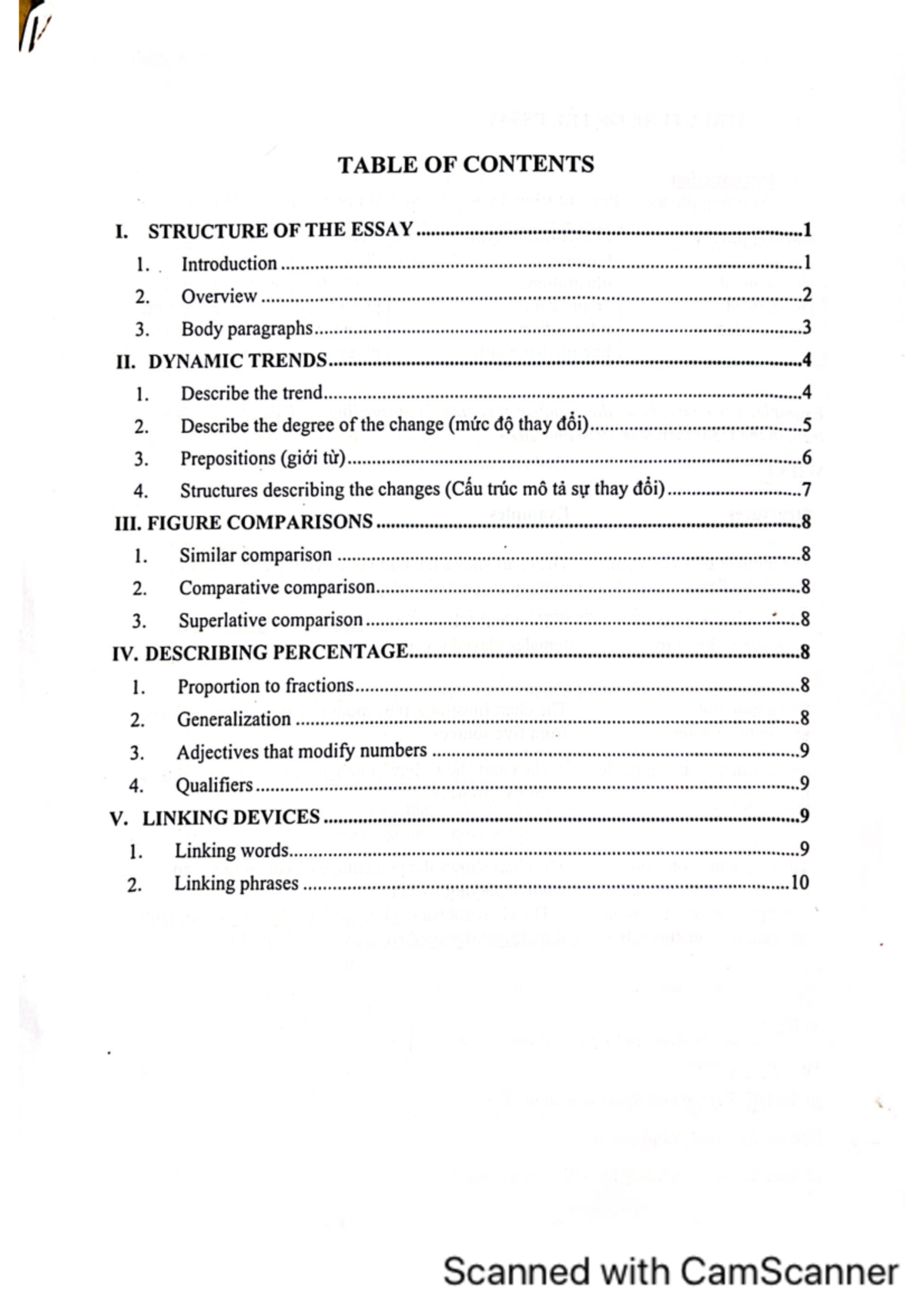 Wri task 1 - IELTS WRITING TASK 1 - TABLE OF CONTENTS I. STRUCTURE OF THE ESSAY 1 1 ...