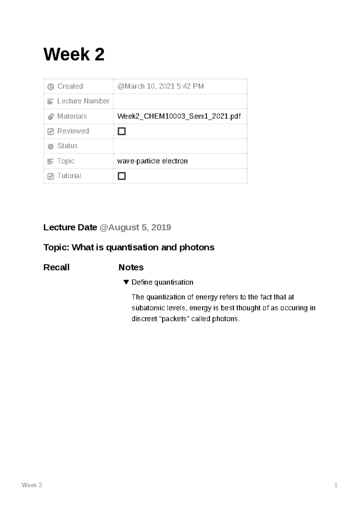 Week 2- sem 1- lecture 1 - Week 2 Created Lecture Number Materials ...