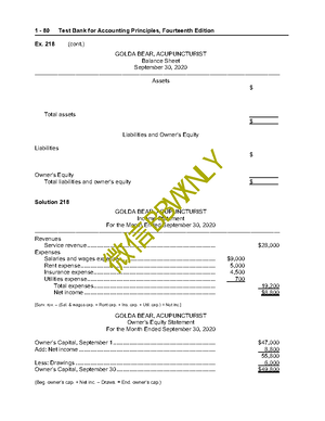 Accounting principles 14th edition by weygandt tb 86 - 1 - 86 Test Bank ...