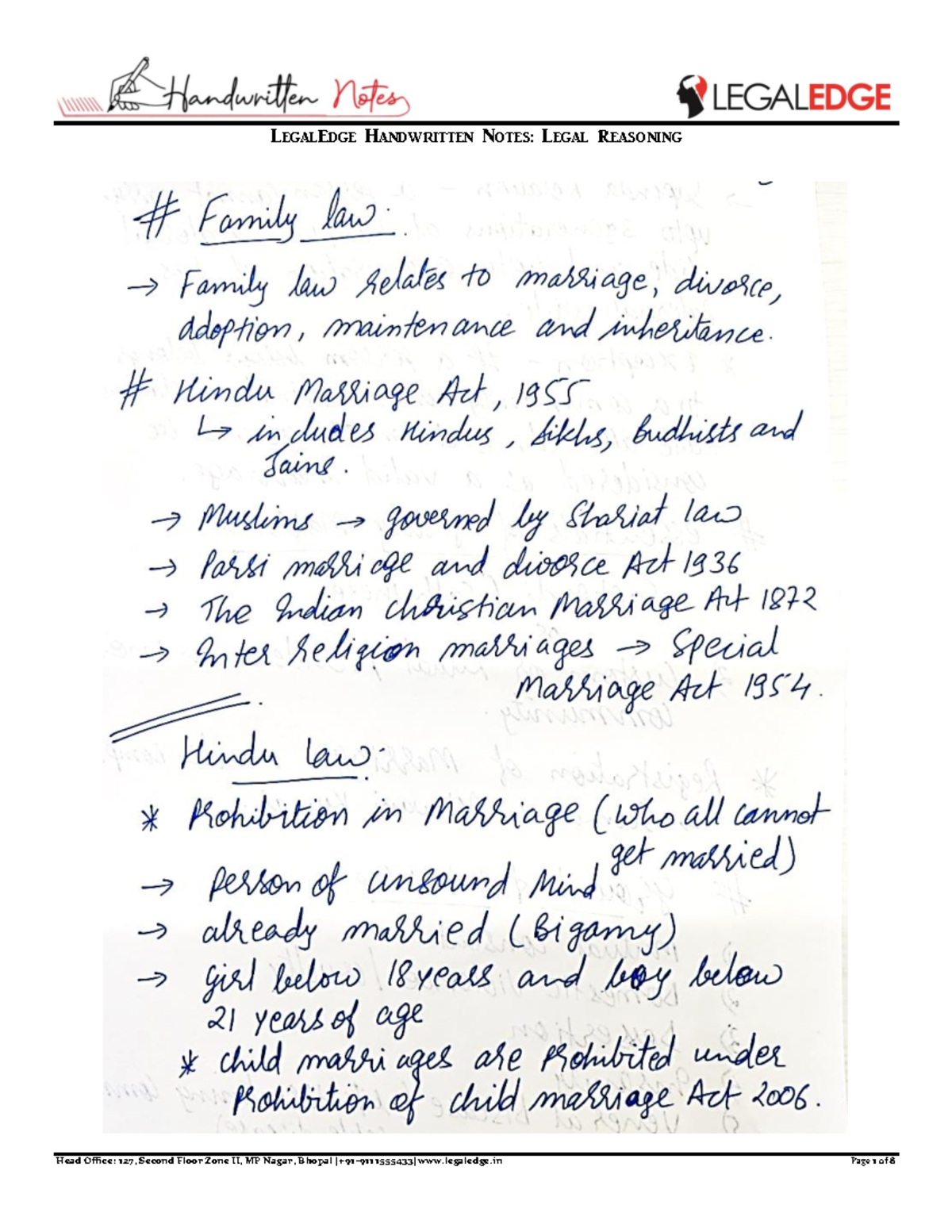 Law of Family Notes - fbf - Bachelors of Law - Studocu