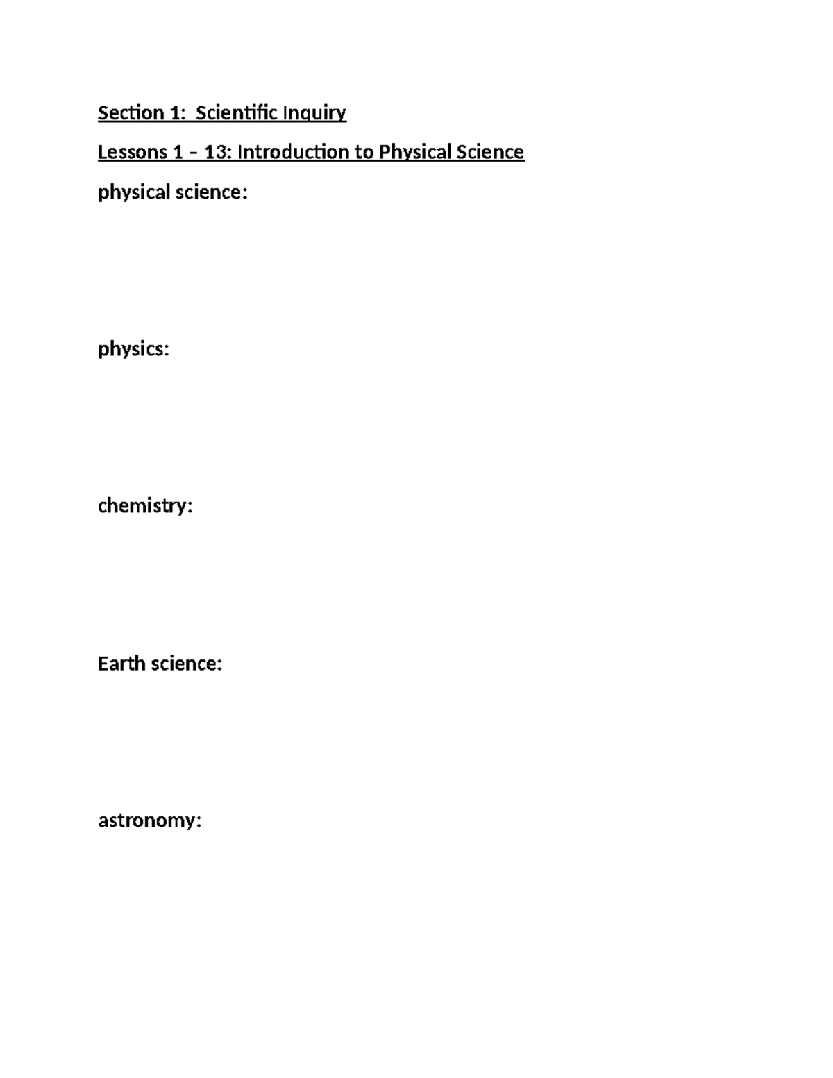 C165 Word List Vocab List From C 165 Section 1 Scientific Inquiry