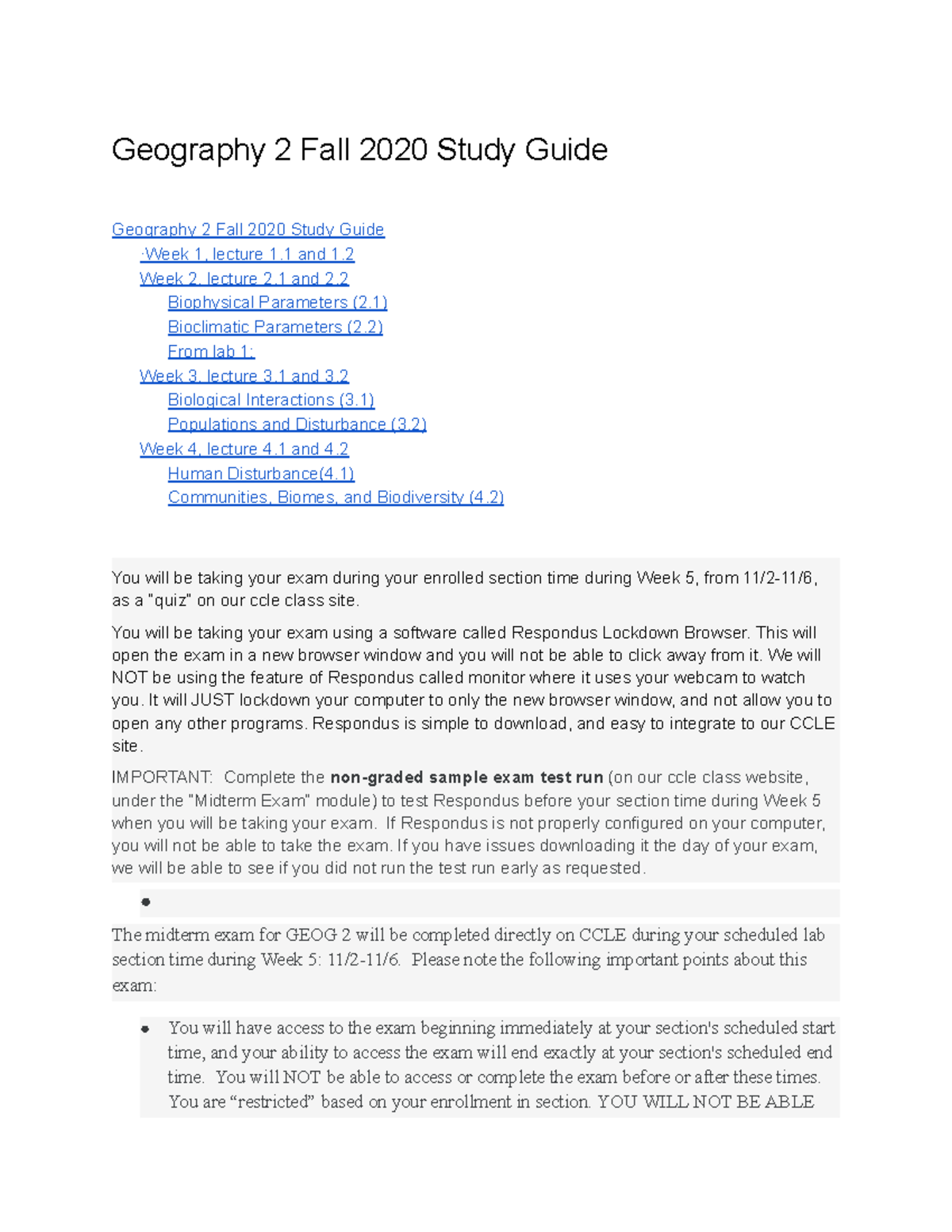 Geography 2 Fall 2020 Study Guide - Geography 2 Fall 2020 Study Guide ...