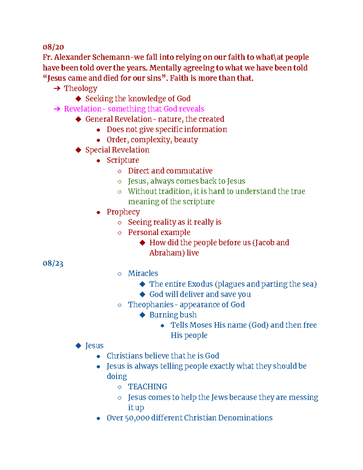 Theo Notes- 1st half - ####### 08/ Fr. Alexander Schemann-we fall into ...