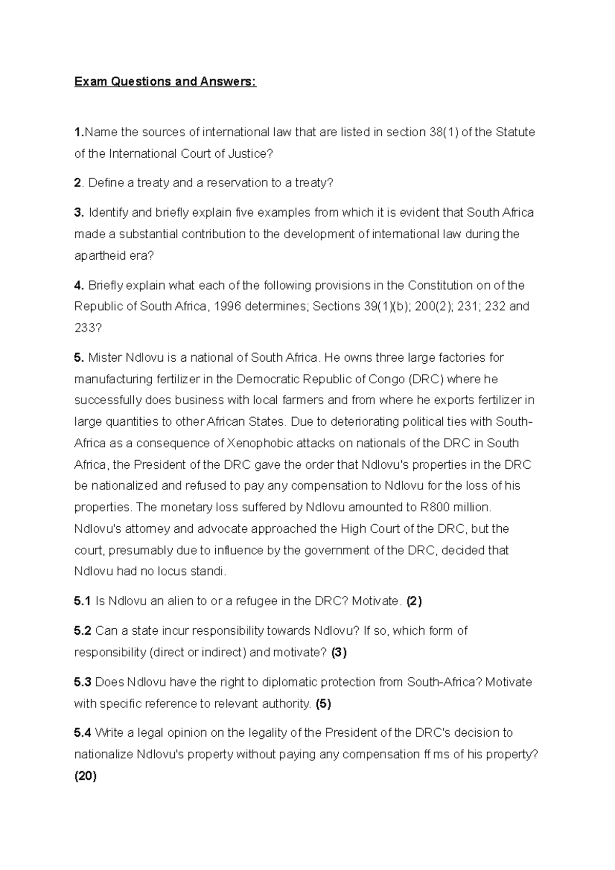 Exam Questions and Answers 323 - Exam Questions and Answers: 1 the ...