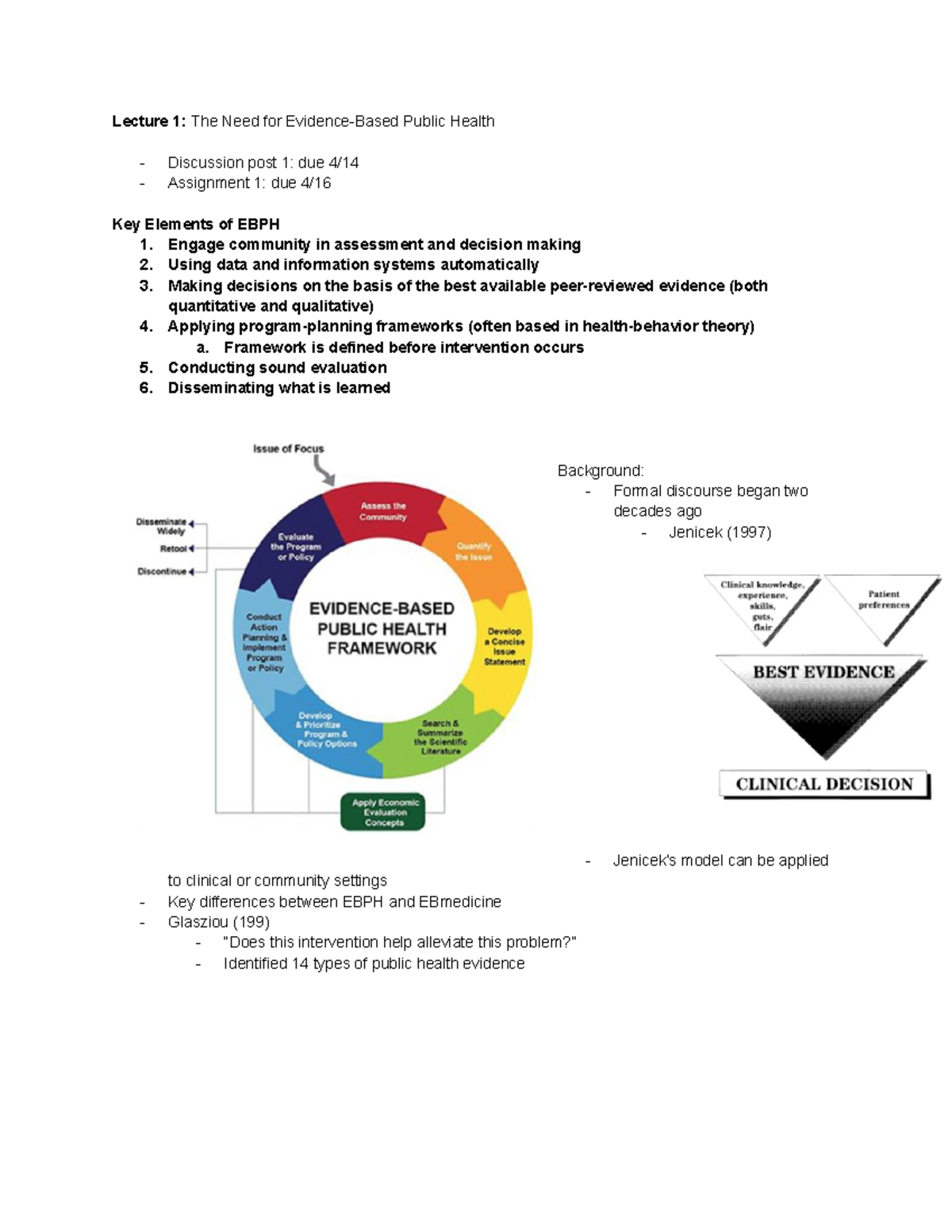 Lecture 1 - Magid - Lecture 1: The Need for Evidence-Based Public ...