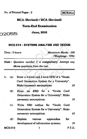 - MCS-014-D13 compressed - No. of Printed Pages : 3 MCS- MCA (Revised) Term-End Examination ...