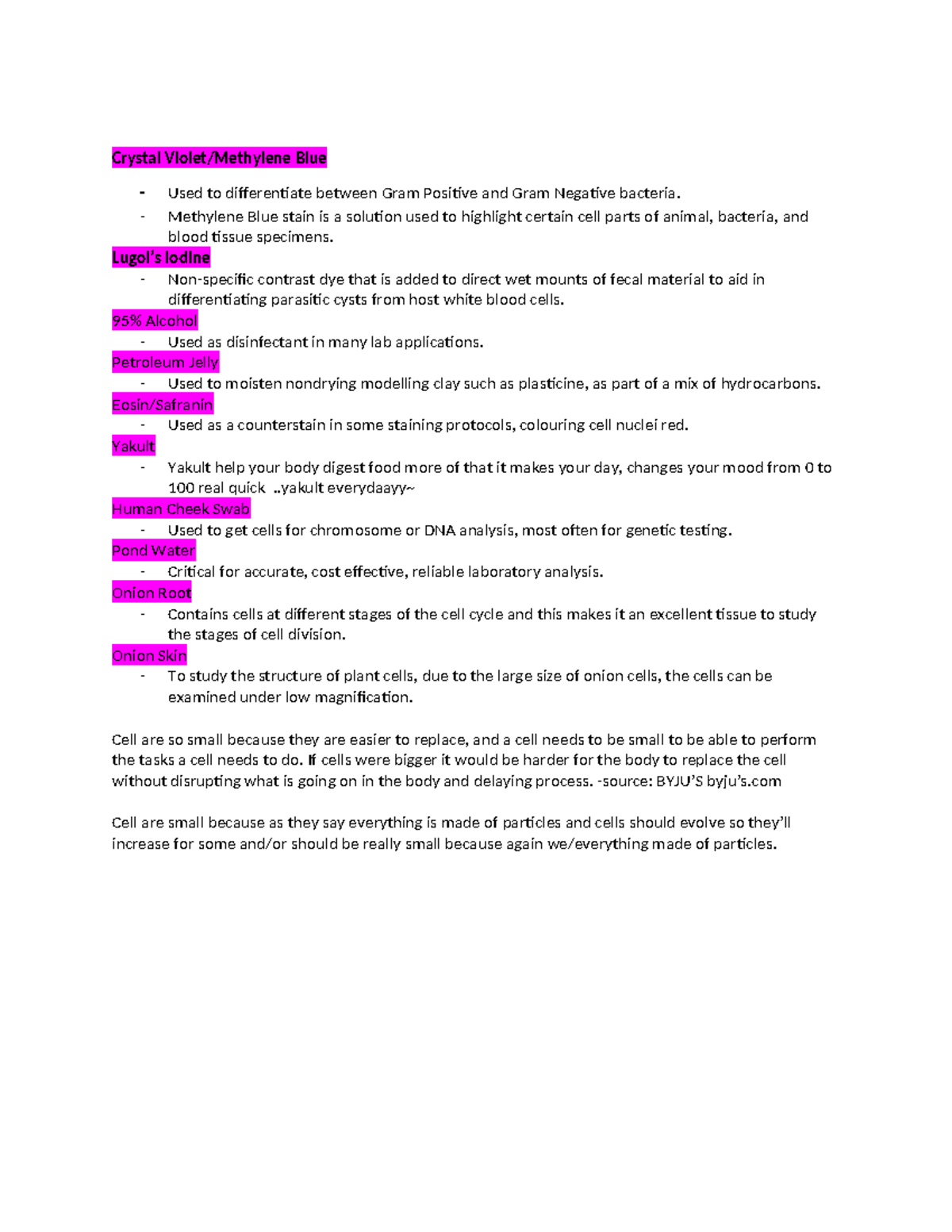 Crystal Violet - cells - Crystal Violet/Methylene Blue - Used to ...