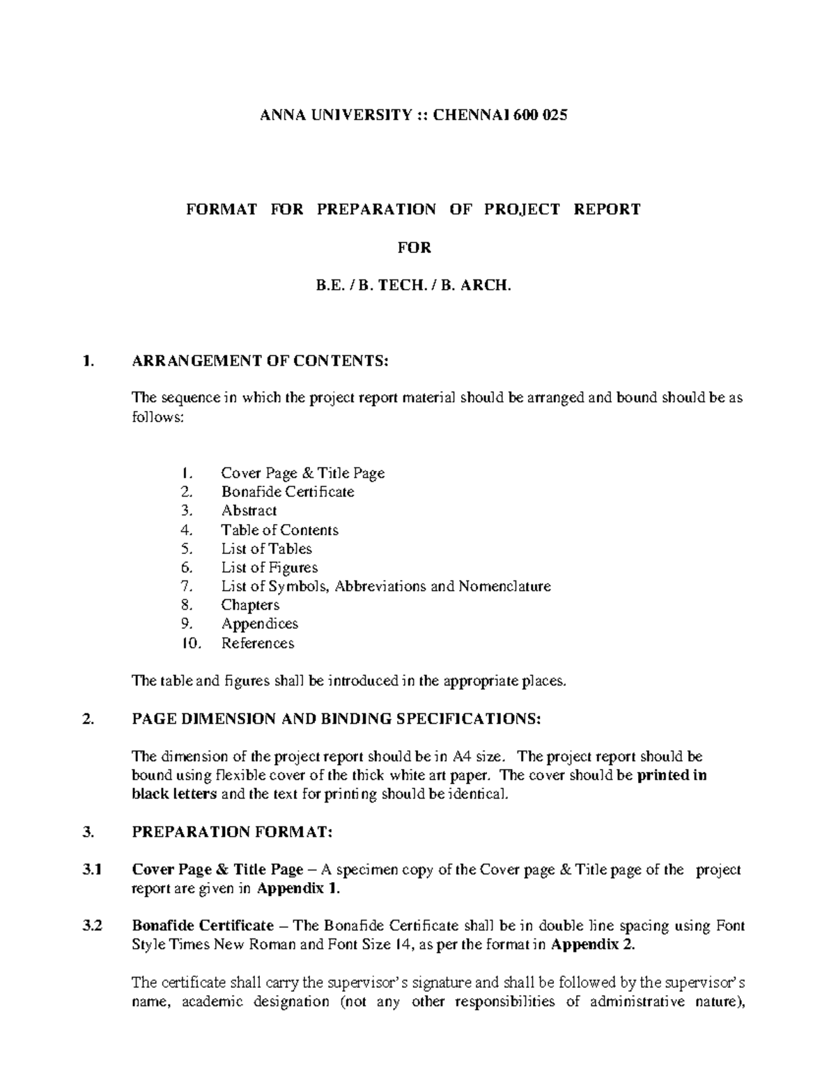 Ugthesis - project format - ANNA UNIVERSITY :: CHENNAI 600 025 FORMAT ...