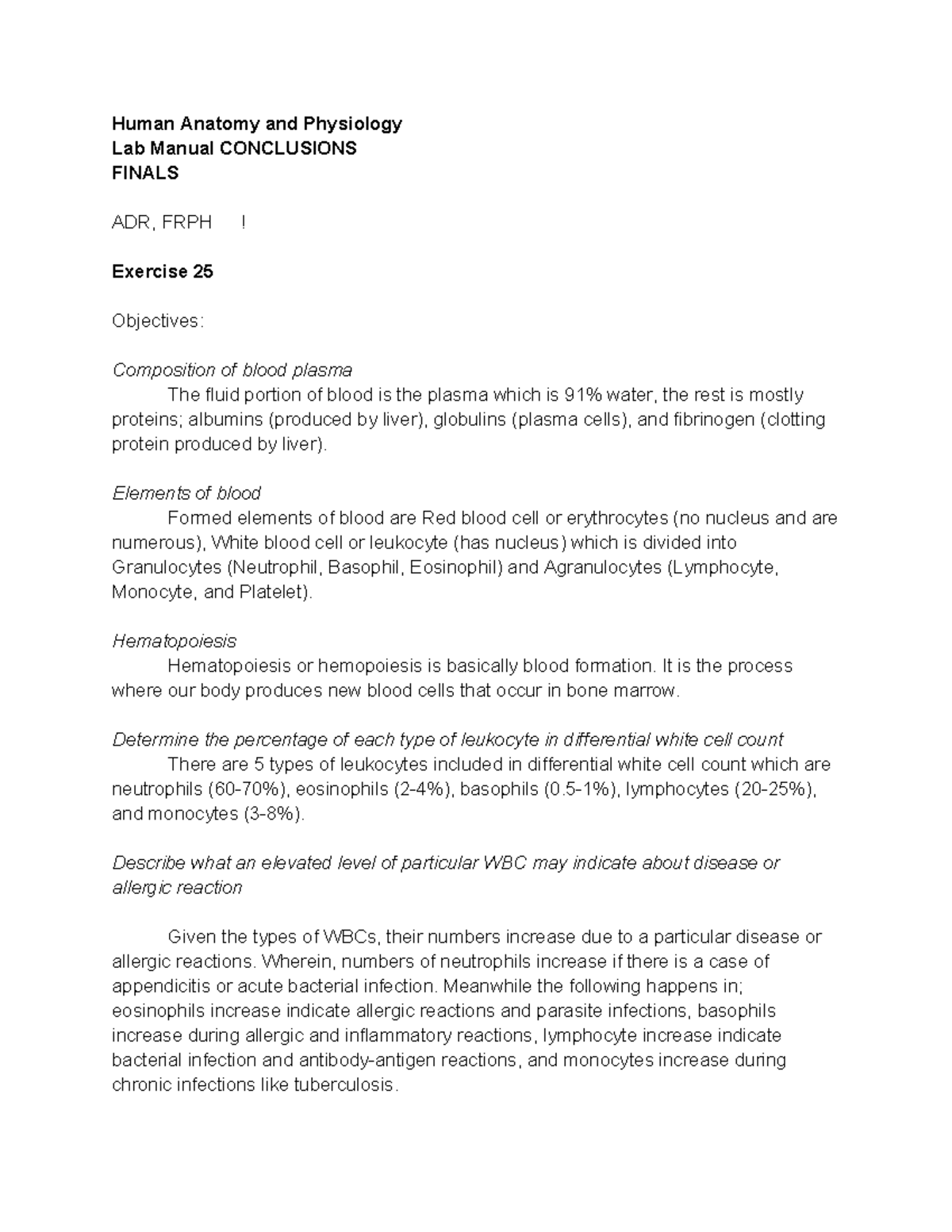 Conclusions-Human Anatomy and Physiology - Human Anatomy and Physiology ...