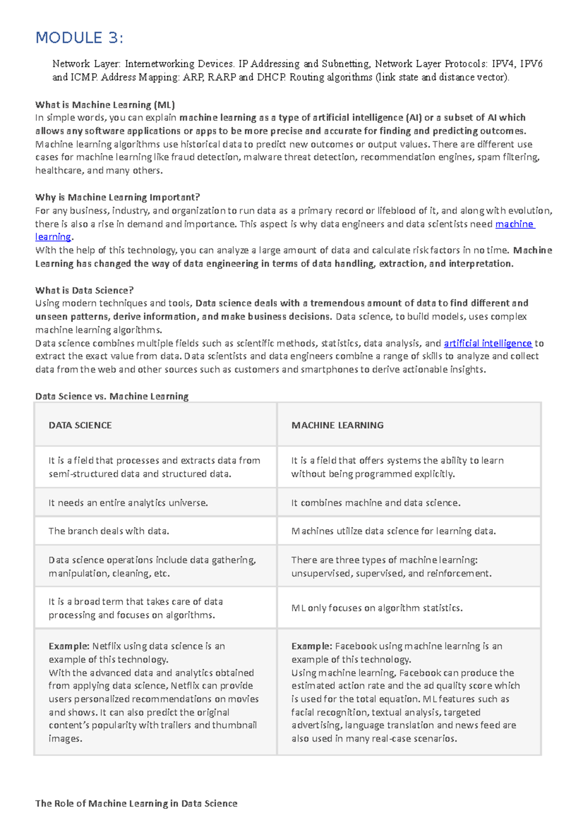 Mod3 - MODULE 3: Network Layer: Internetworking Devices. IP Addressing ...