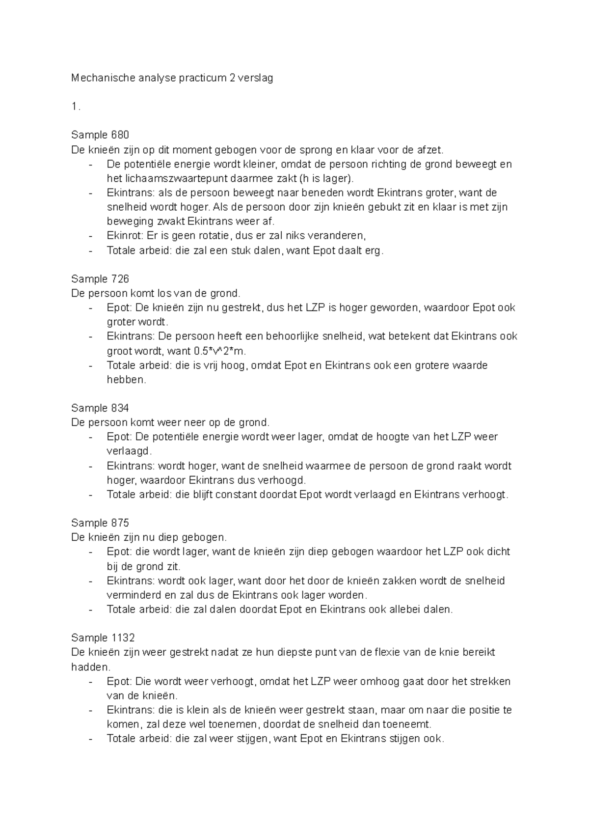 Practicum 2 verslag - met plaatjes, zonder code - Mechanische analyse ...