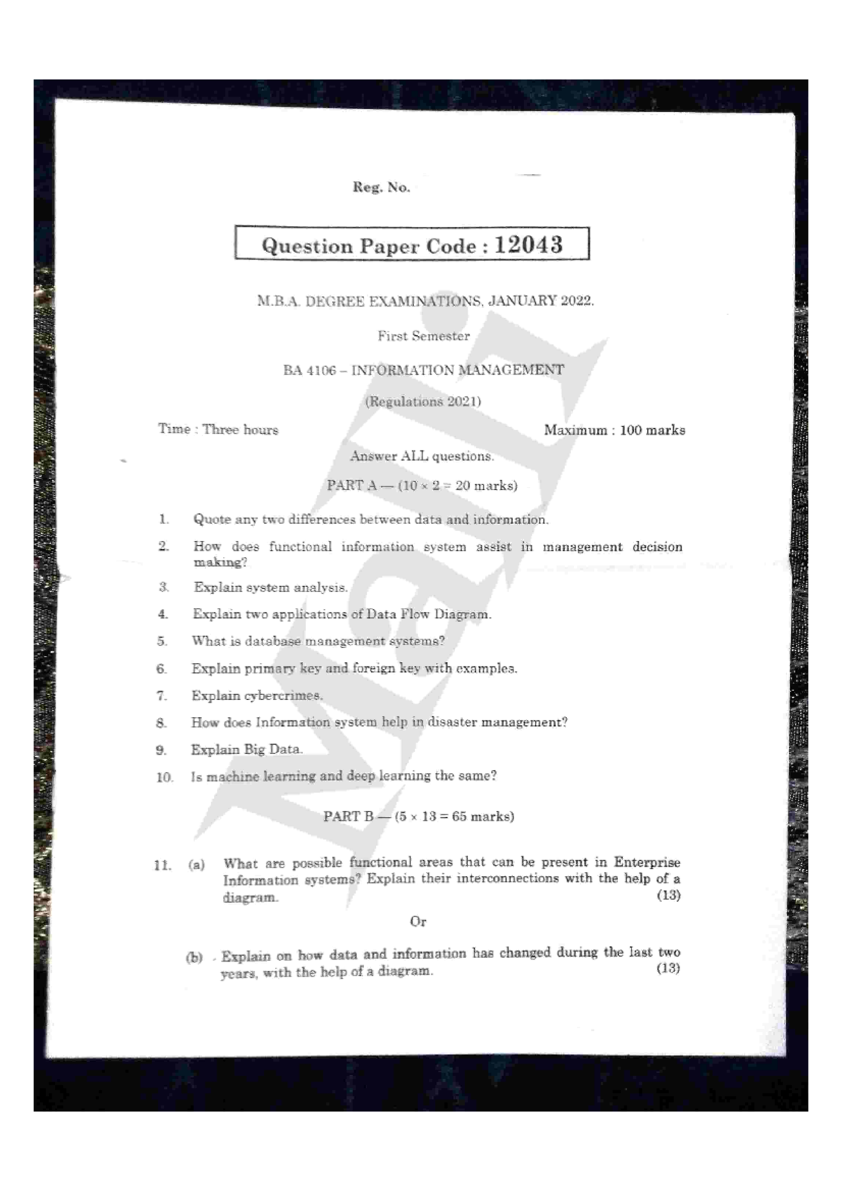 BA4106 I'M Jan 2022 QP - Academic Qp - Information Management - Studocu