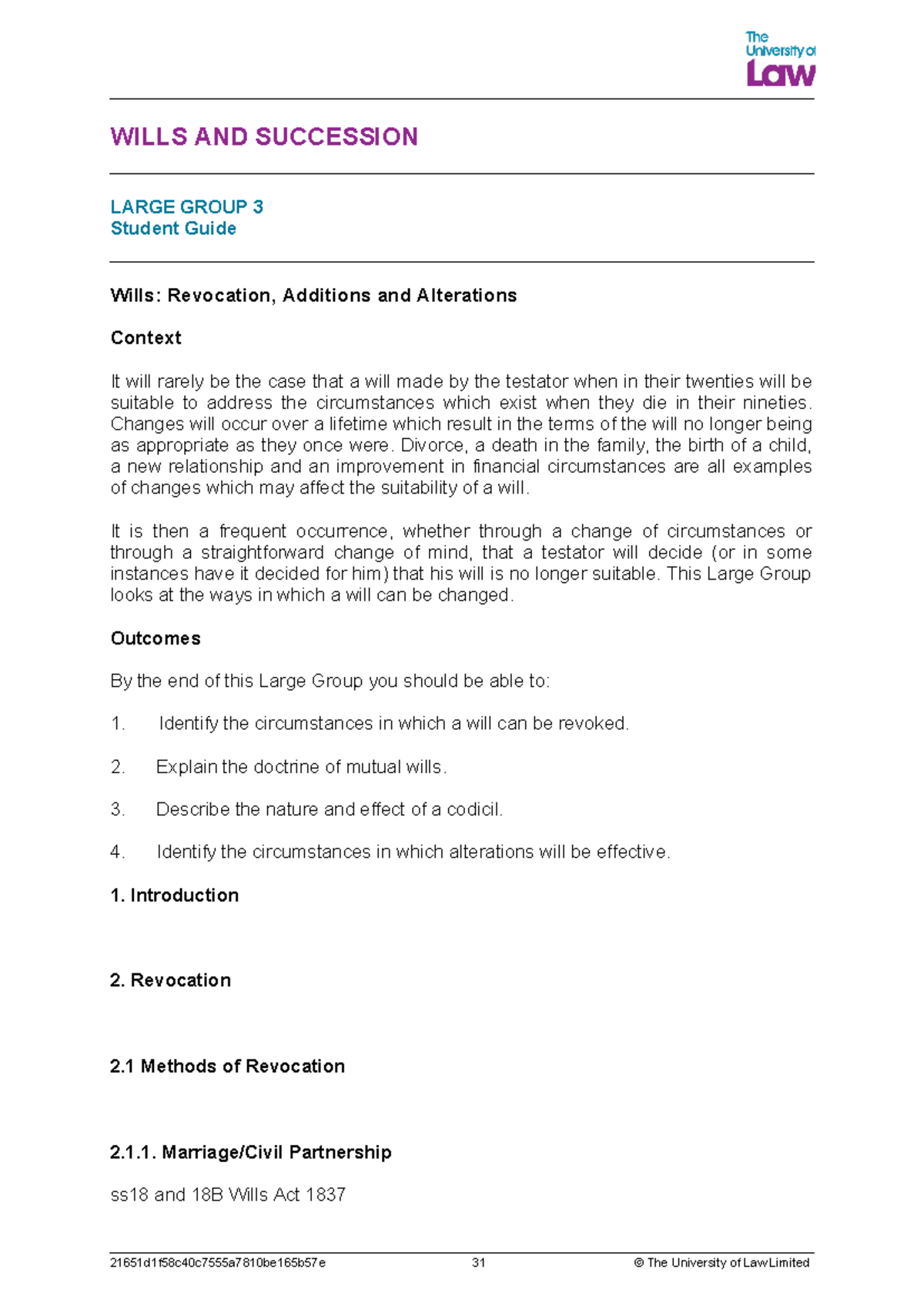 2324 will lg03 ce01 student guide - WILLS AND SUCCESSION LARGE GROUP 3 Student Guide Wills ...