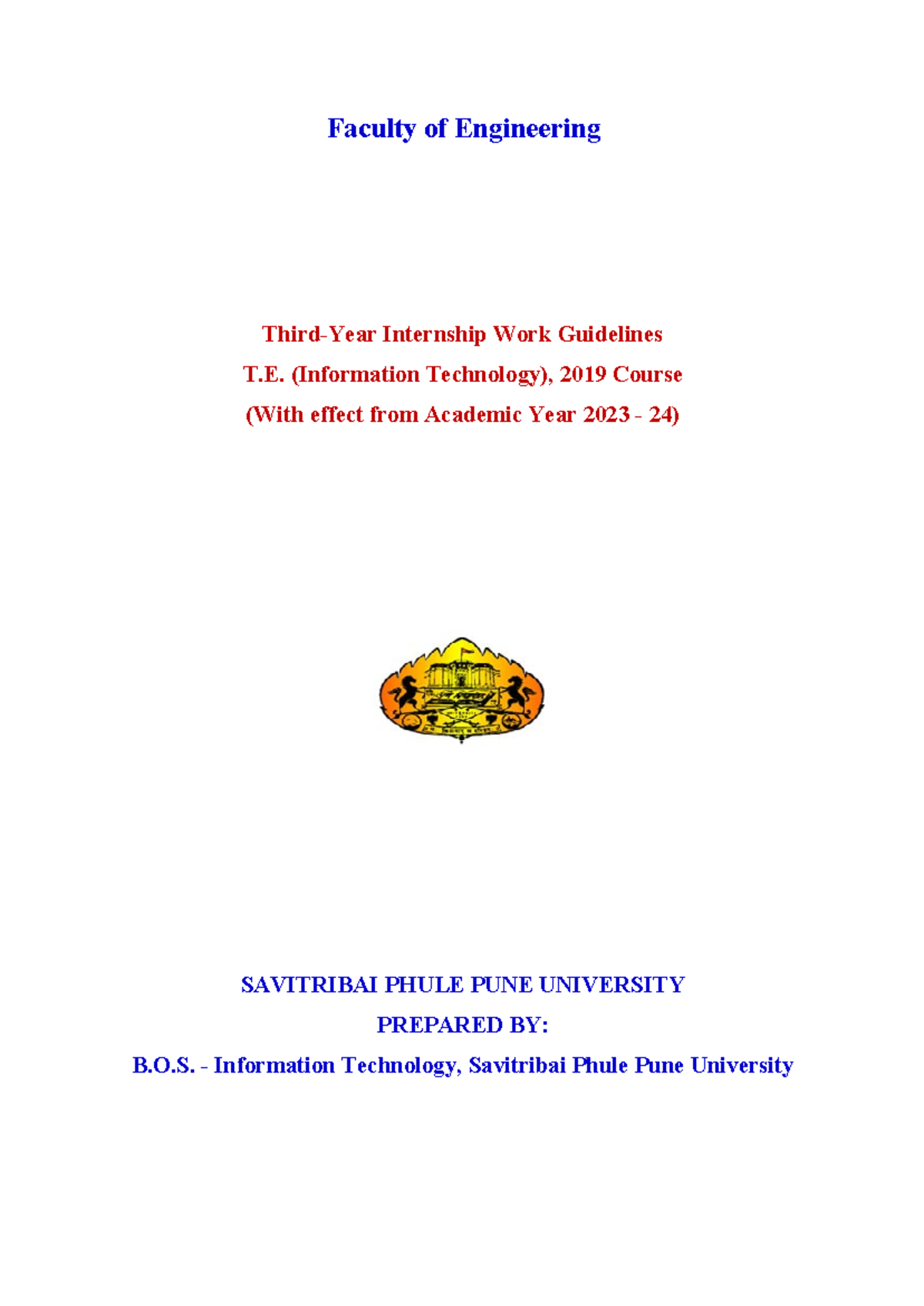 Internship Report - Faculty of Engineering Third-Year Internship Work Guidelines T. (Information ...