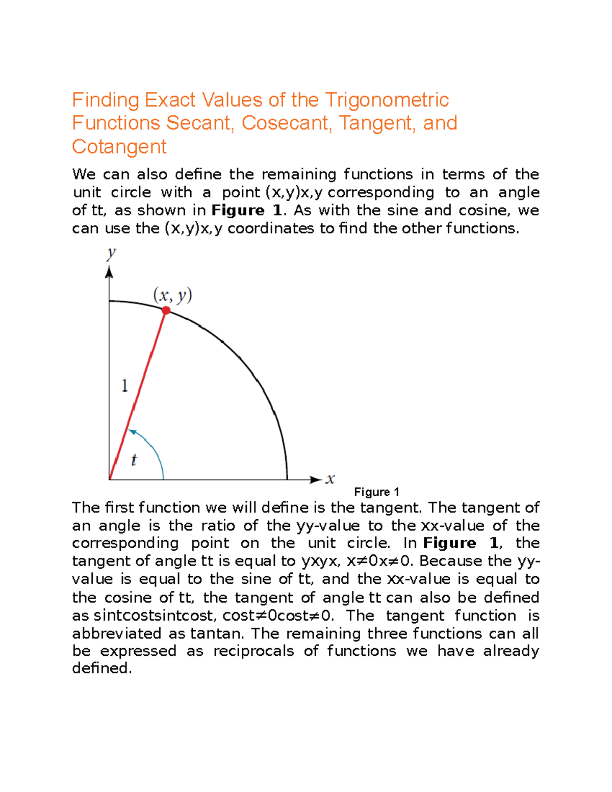 5-1 Reading and Participation Activities The Other Trigonometric ...